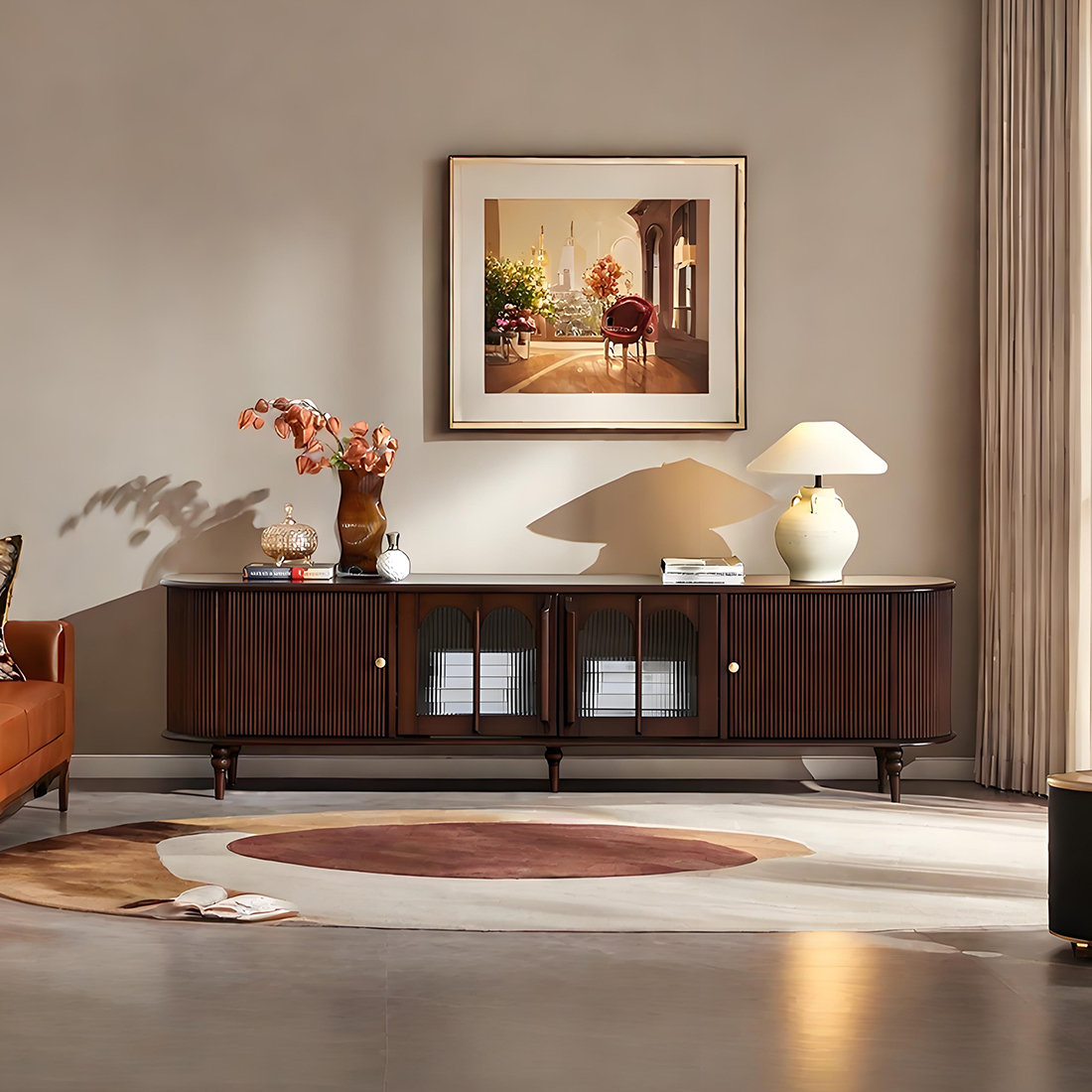 Canora Grey Vintage Cherry Wood High TV Stand | Wayfair