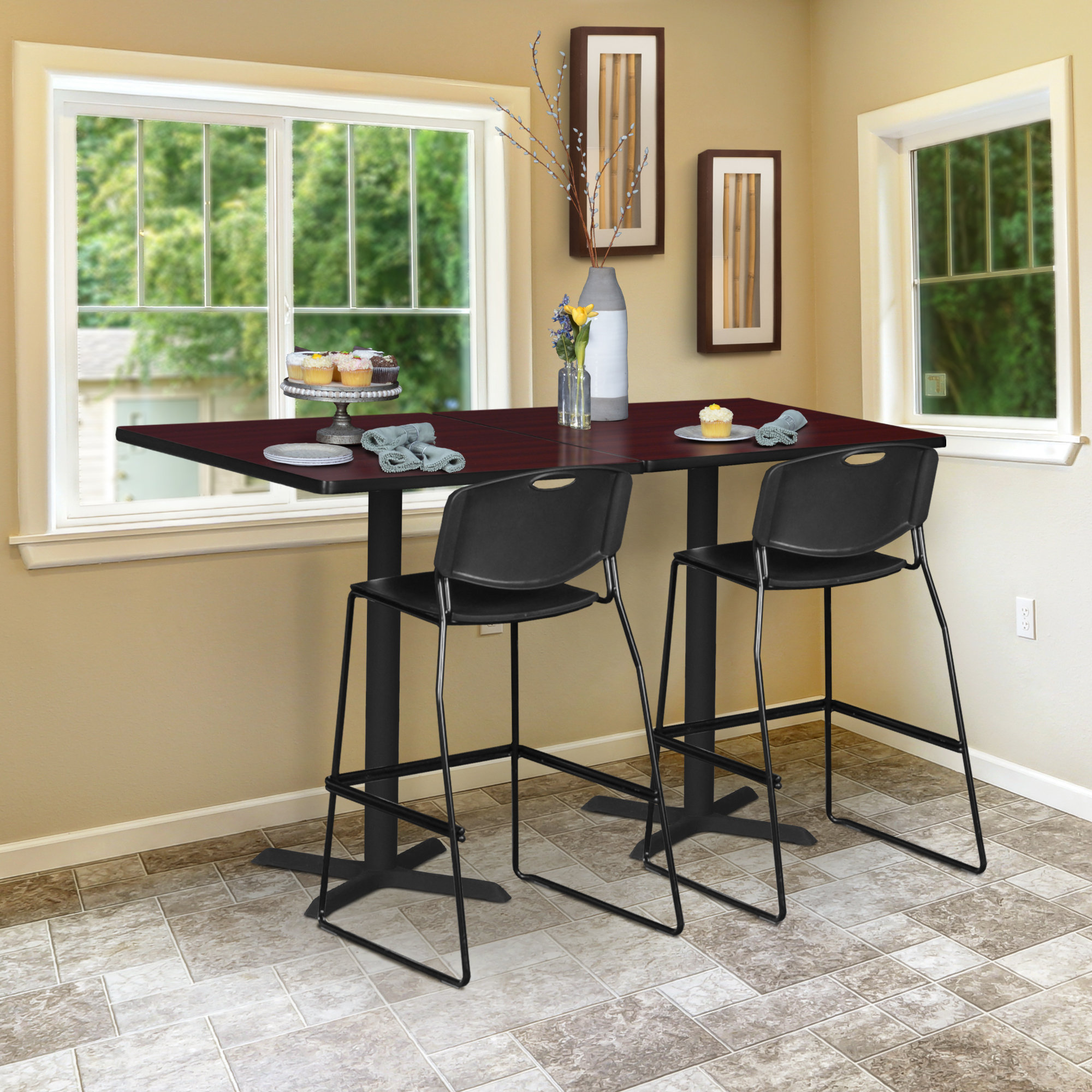 Regency Cain Square X-Base Cafe Table | Wayfair