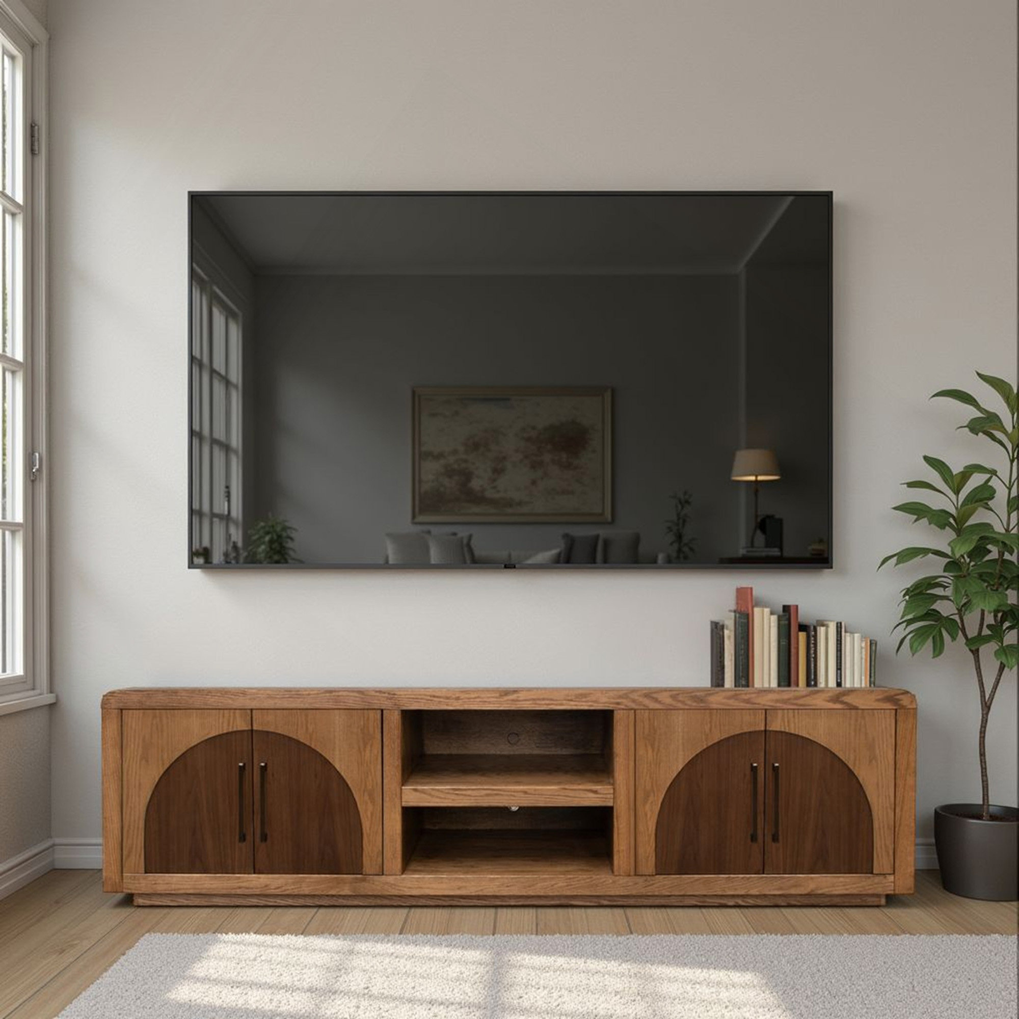 Hokku Designs 92 Inch TV Stand Console, For Tvs Up To 100 Inches, No ...