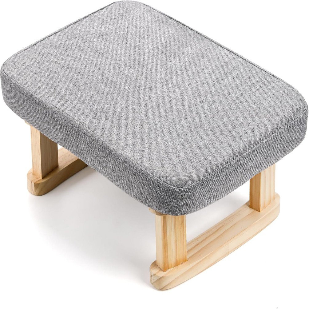 Latitude Run® Small Footstool Ottoman, Rectangle Fabric Foot Stool Rest ...