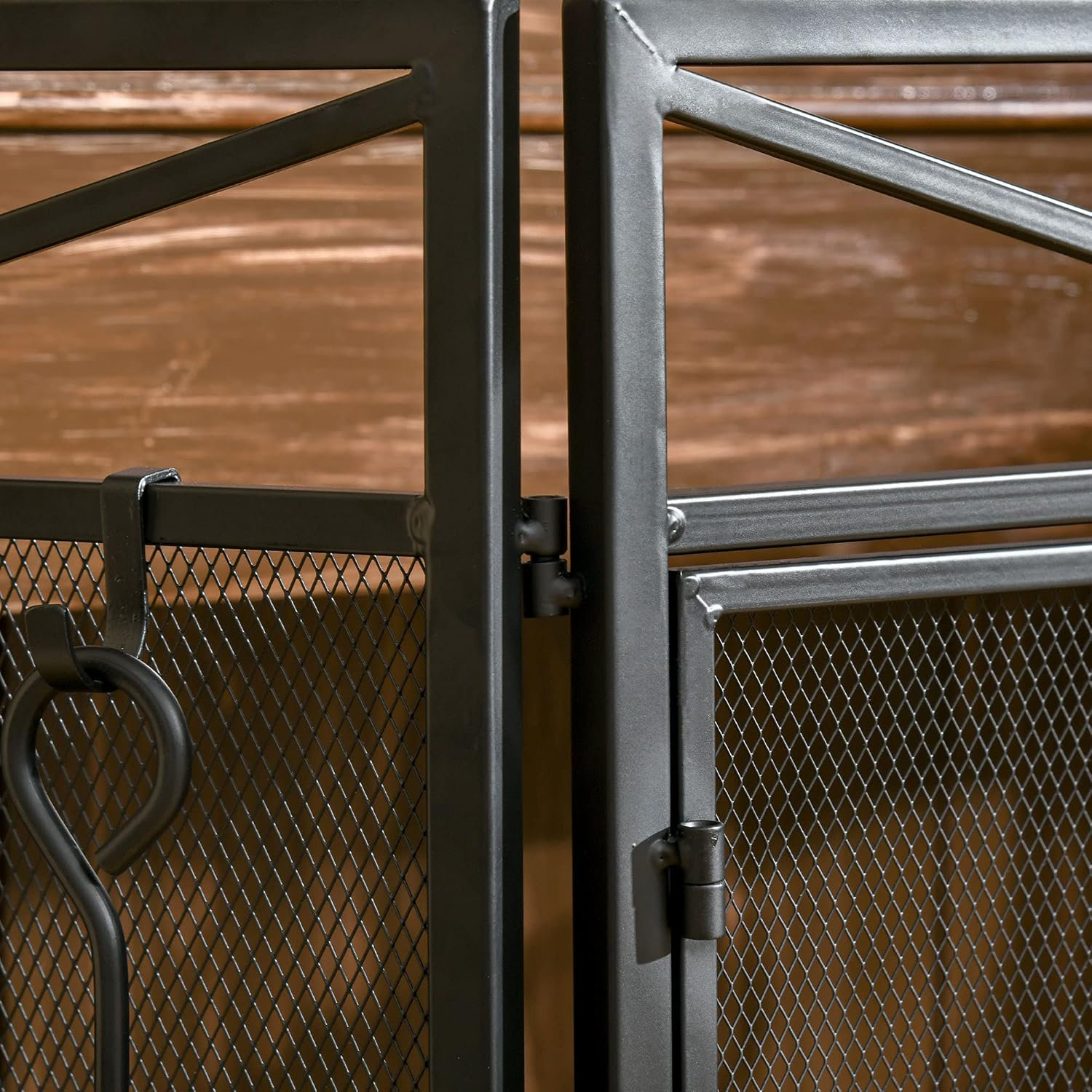 Ebern Designs 3-Panel Folding Fireplace Screen With 2 Magnetic Doors ...