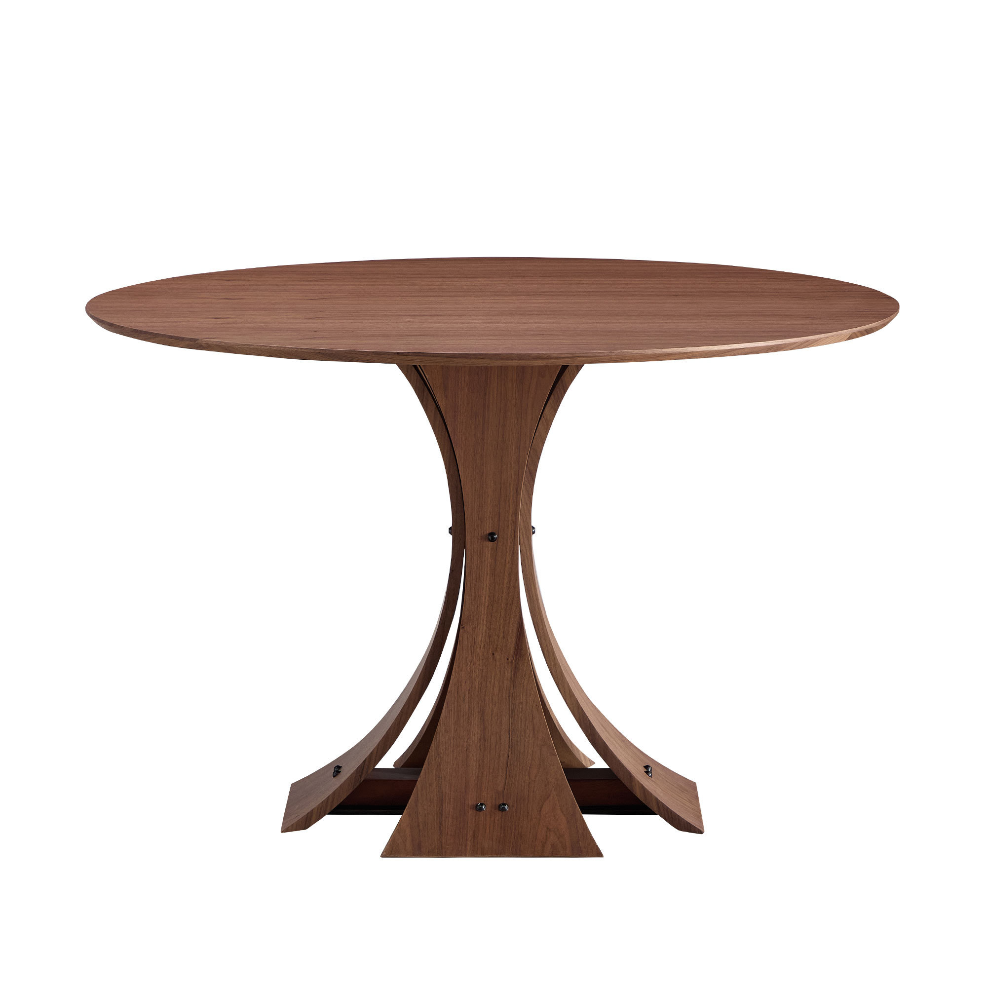 Red Barrel Studio® Round Modern Style MDF Wood Dining Table in Walnut ...