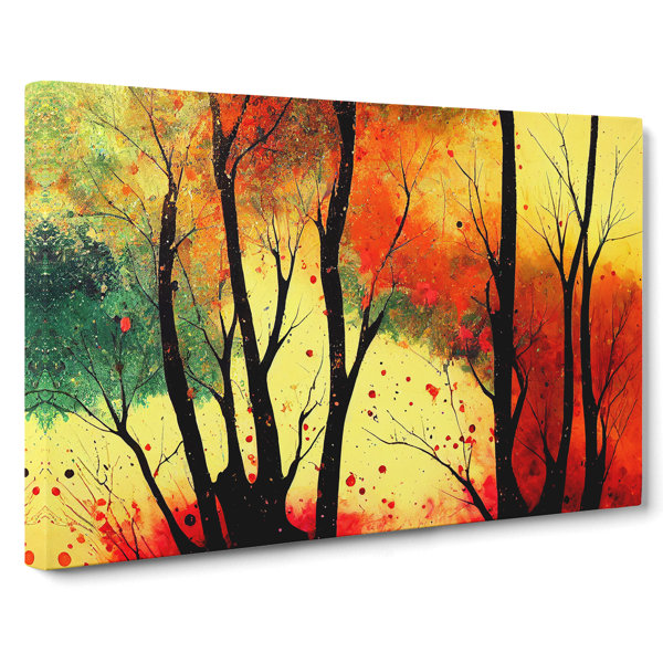Marlow Home Co. Colourful Autumn Forest Vol.2 Abstract - Wrapped Canvas ...
