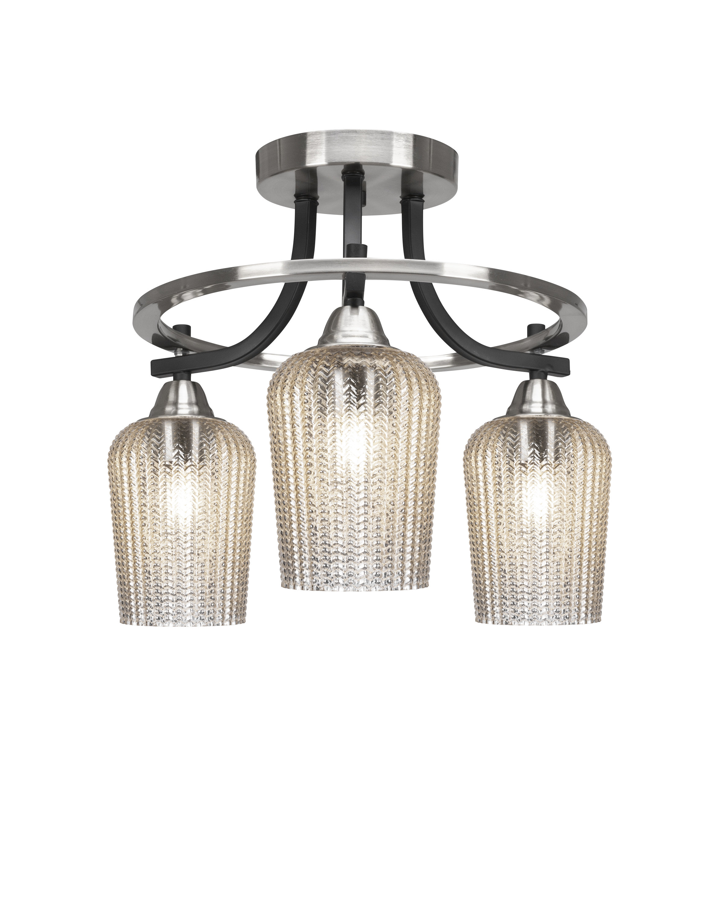 Orren Ellis Wyles Paramount 3 Light Semi-Flush Shown In Matte Black ...