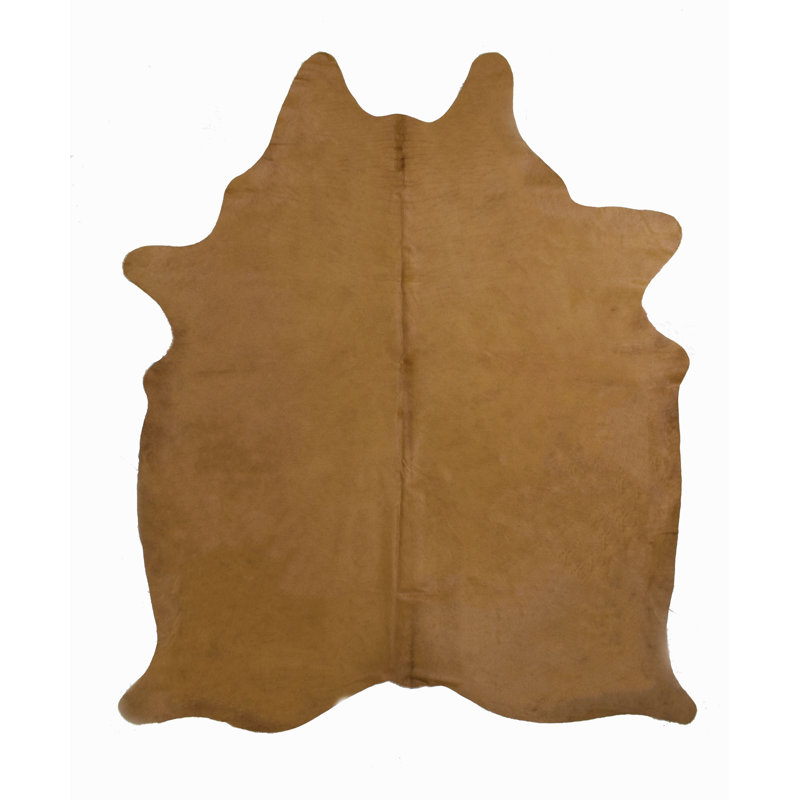 Everly Quinn Handmade Cowhide Orange Rug | Wayfair