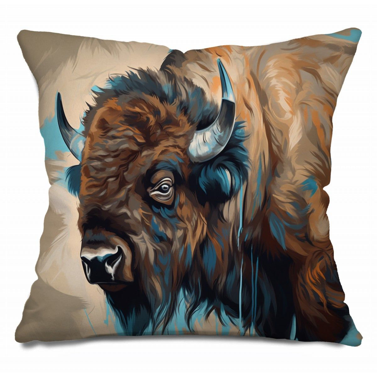 VisionDecor Bison Throw Pillow, Animal Cotton Twill Pillows | Wayfair