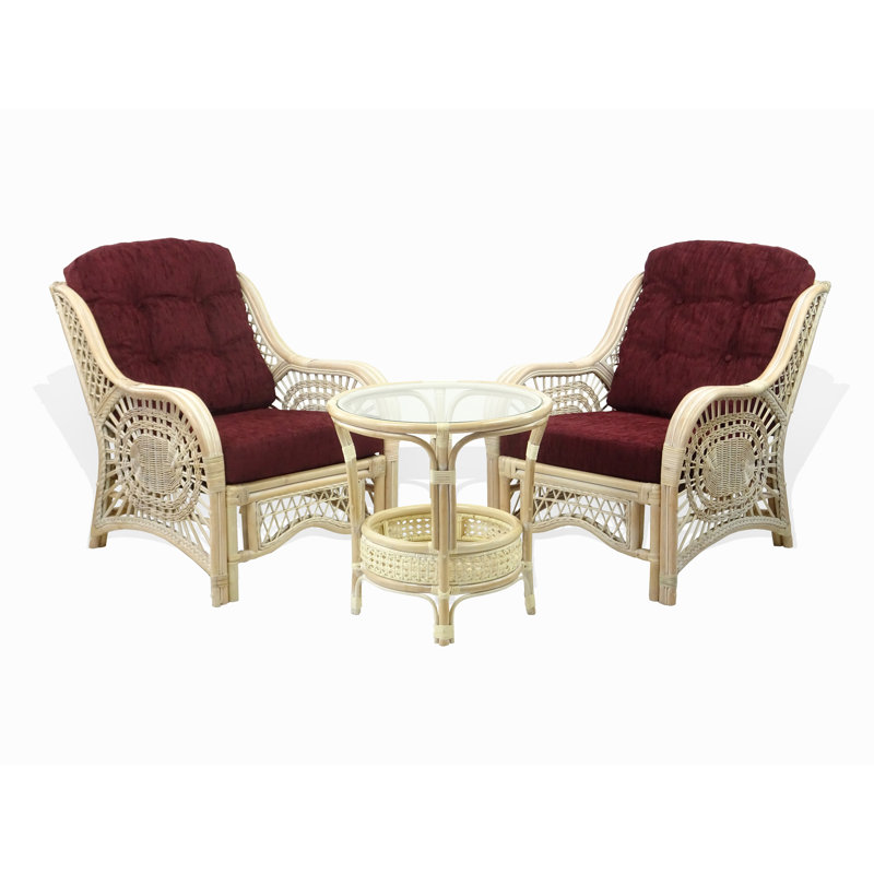 Bay Isle Home Zooey 2 Piece Malibu Living Chairs Natural Rattan Wicker ...