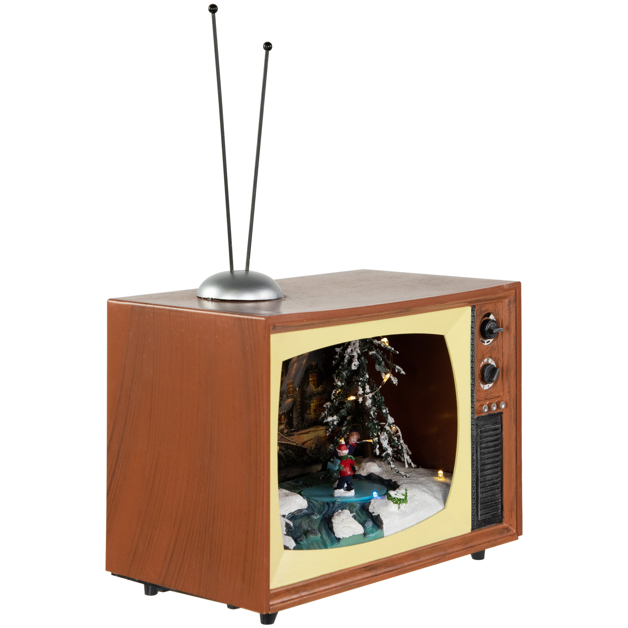 Northlight Seasonal LED Animated Musical TV with Ice Skating Scene ...