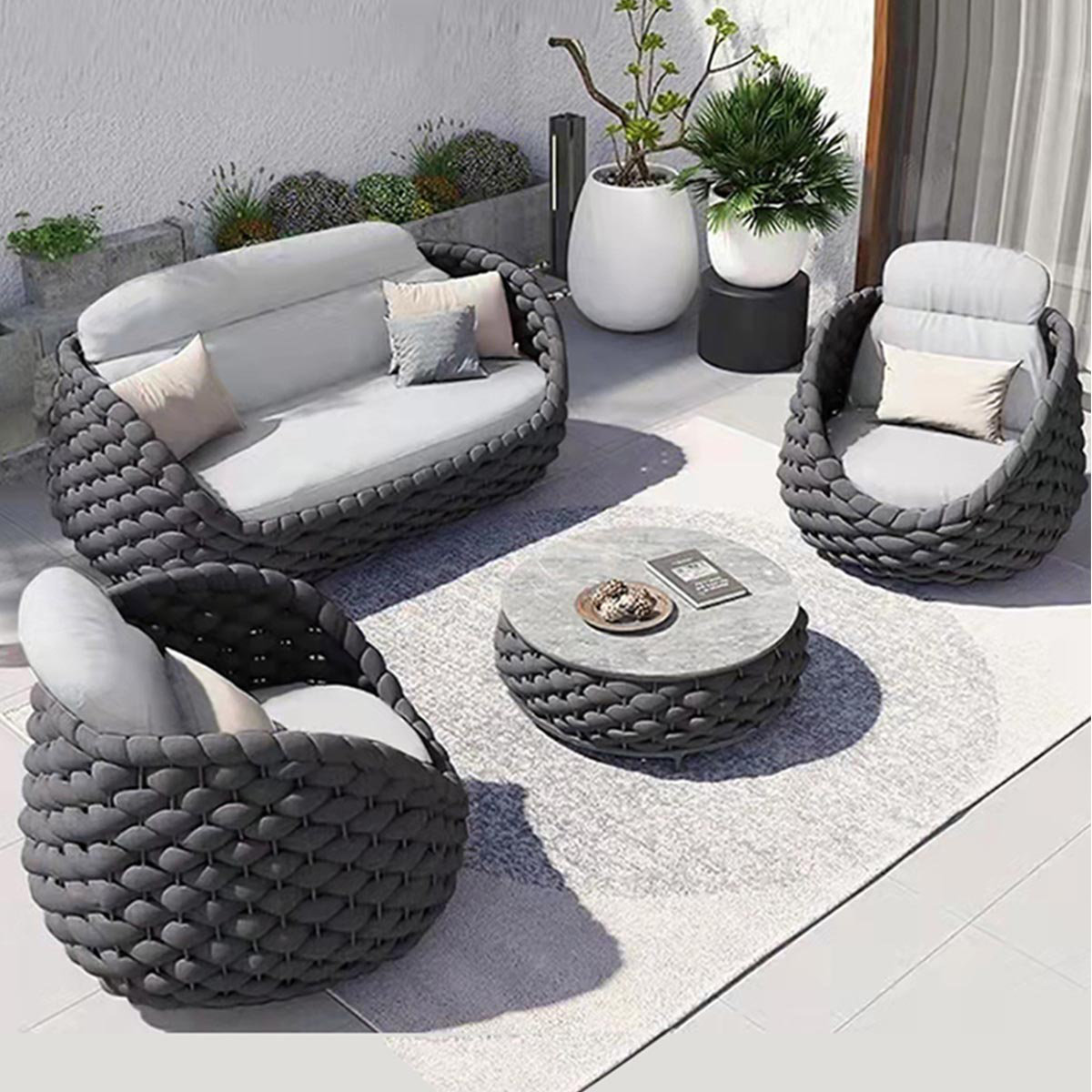 Hokku Designs Trayden 5 - Person Outdoor Seating Group with Cushions ...