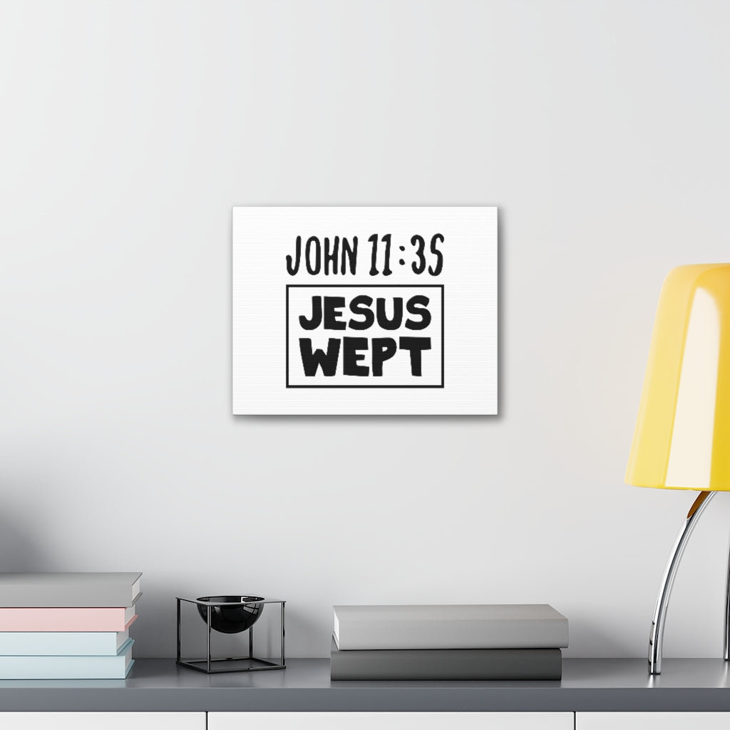 Trinx John 11:35 Jesus Wept Bible Verse Canvas Christian Wall Art | Wayfair