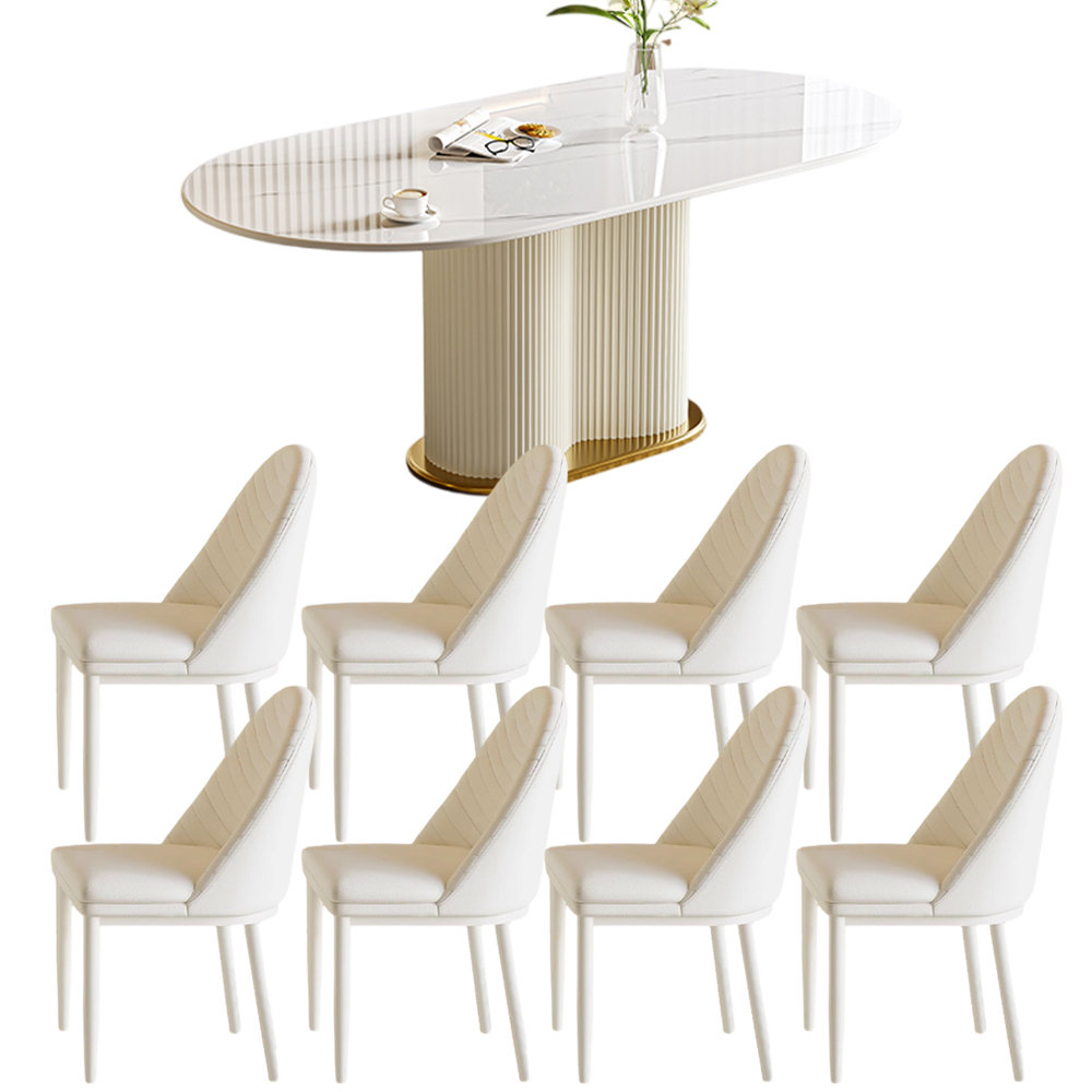 LABAORRY Light luxury simple oval dining table sets | Wayfair