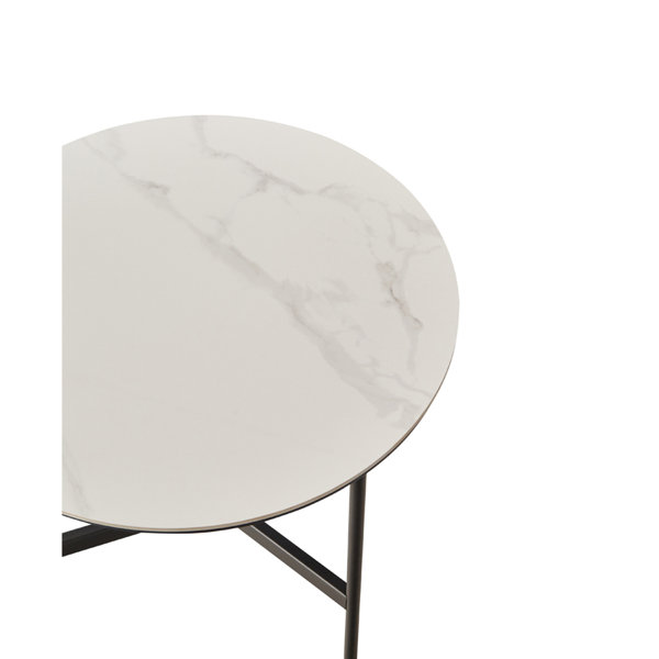 Wrought Studio™ Cedric Sintered Stone Round Side Table | Wayfair