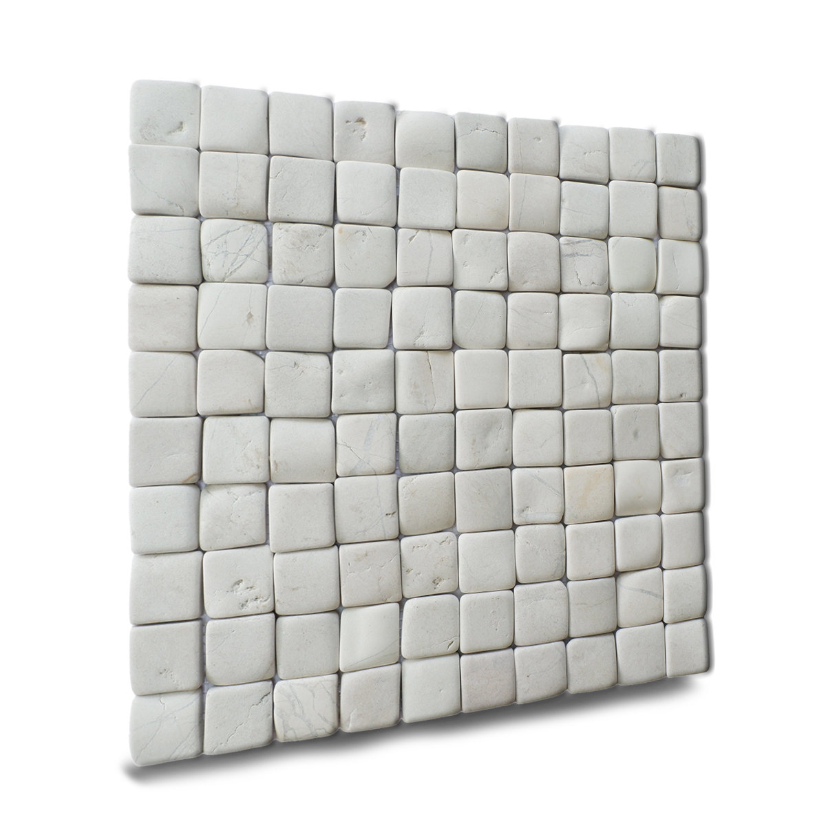 b.o.i Florida 12" x 12" Natural Stone Grid Pebble Mosaic Wall Tile ...