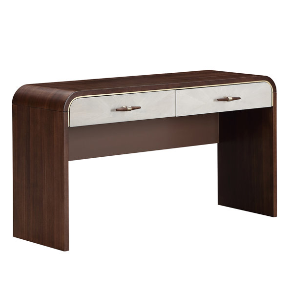 Michael Amini Houston Vanity Desk - Walnut | Perigold
