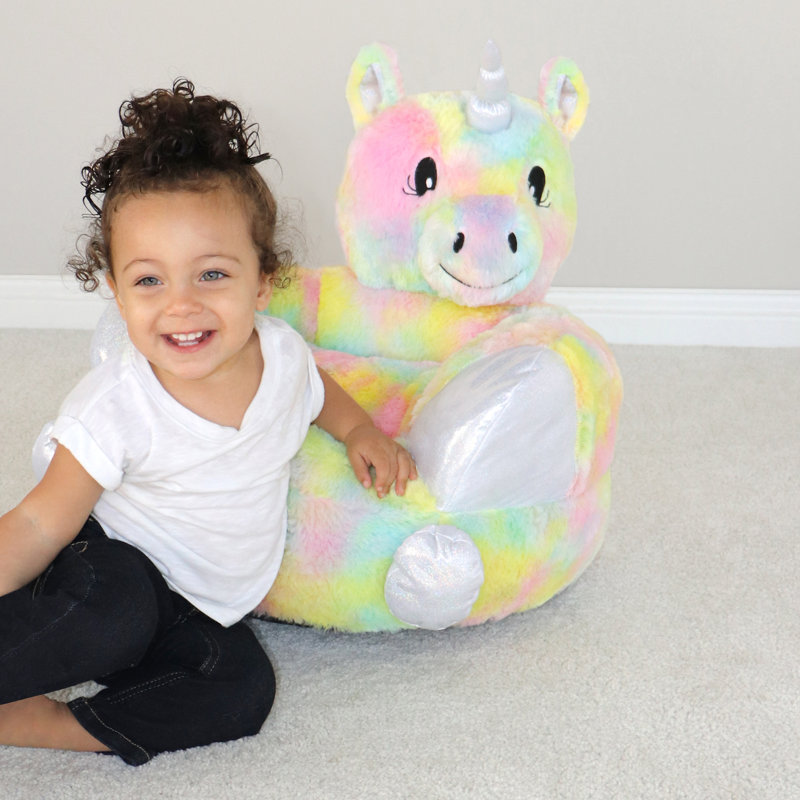 Harriet Bee Tintah Toddler Plush Rainbow Unicorn Character Chair ...