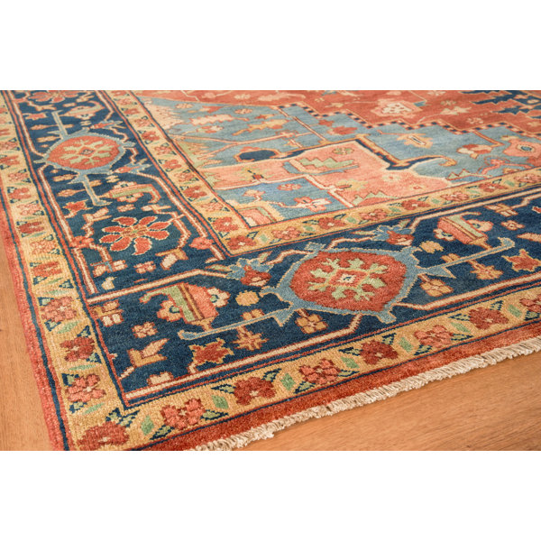 Exquisite Rugs Antique Weave Serapi Hand-Knotted Wool Oriental Area Rug ...