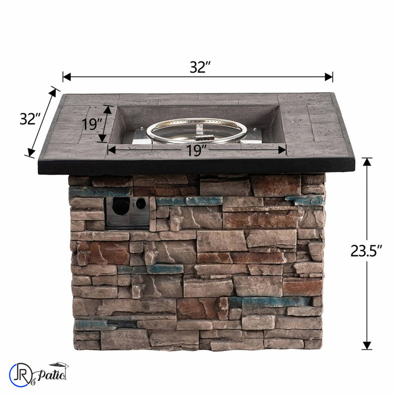 Jrs Patio 23.5'' H x 32" W Stone Propane Fire Pit | Wayfair