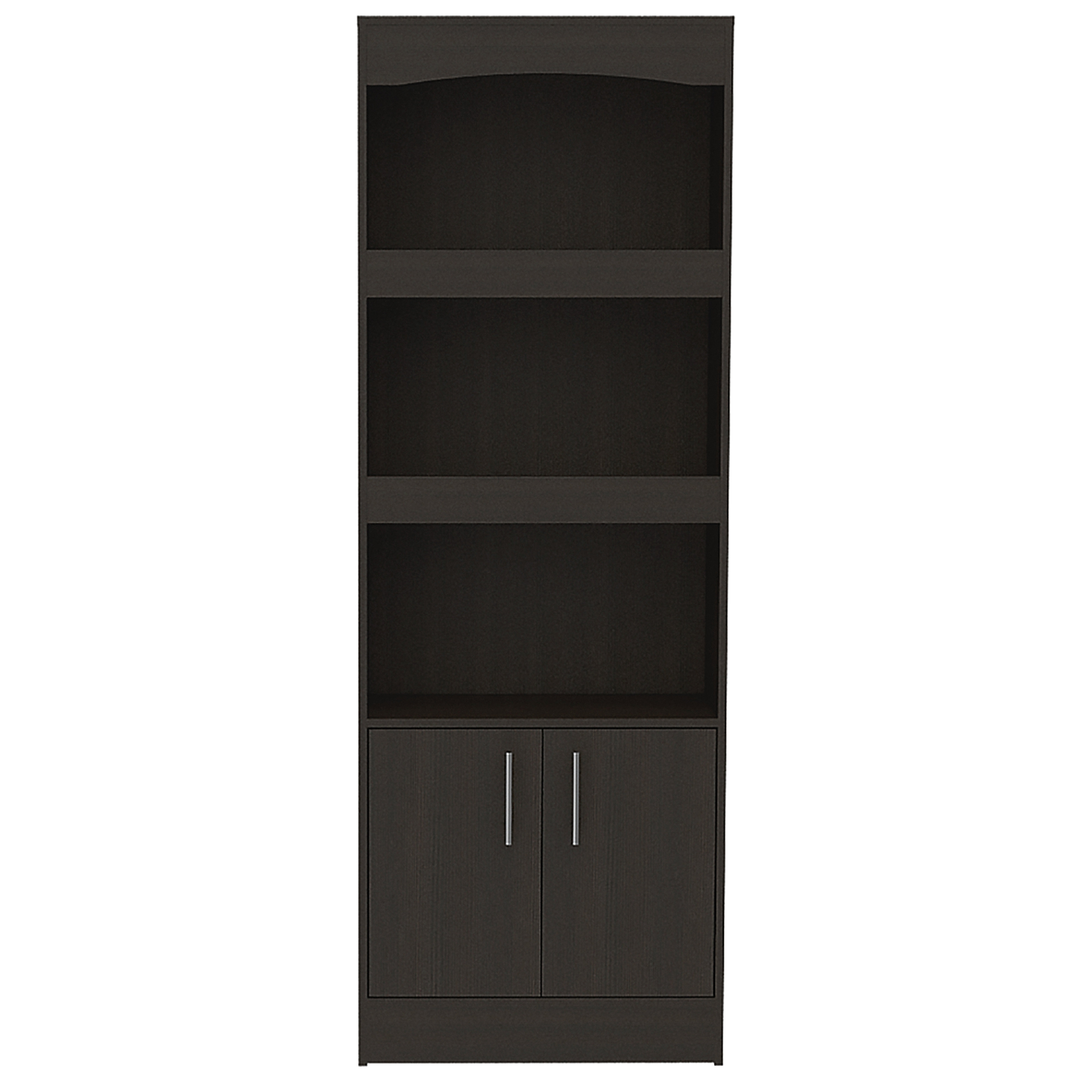 Ivy Bronx Bookcase, Three Shelves, Double Door Cabinet, Metal Hardware ...