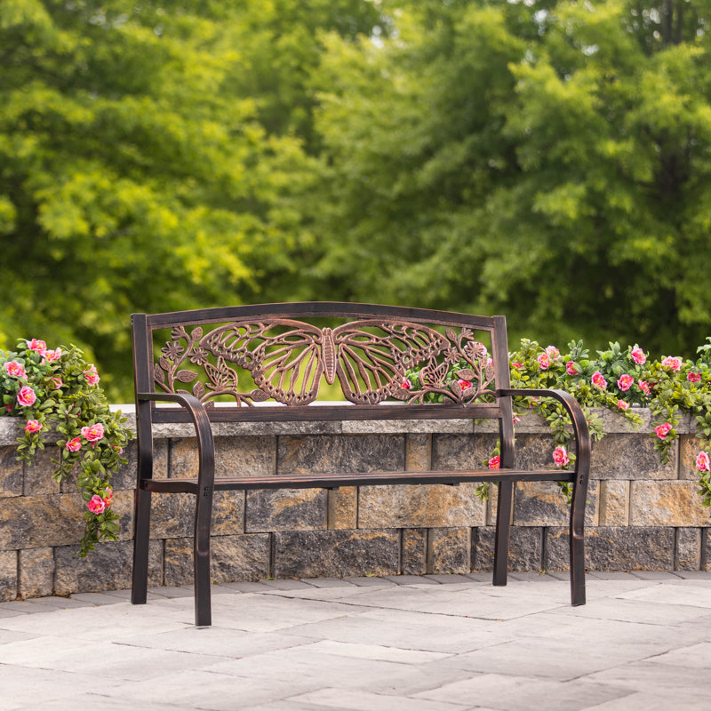Red Barrel Studio® Maor Butterfly Metal Garden Bench & Reviews | Wayfair
