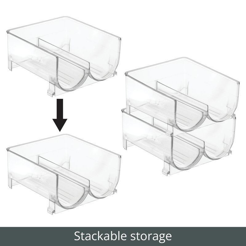 mDesign Plastic Free-Standing Stackable Water Bottle Storage Rack | Wayfair