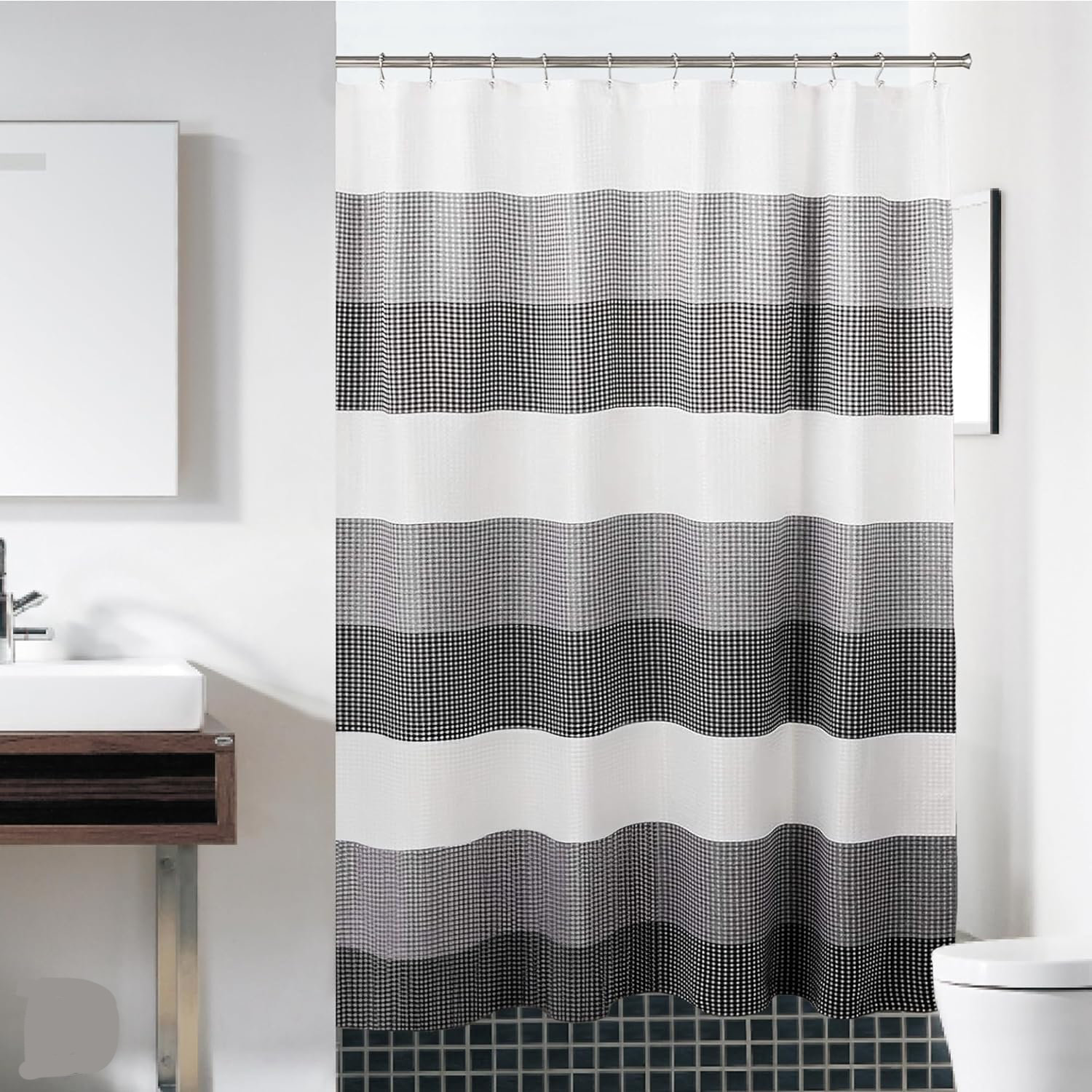 Wade Logan Waffle Weave Shower Curtains for Bathroom Clearance Textured ...