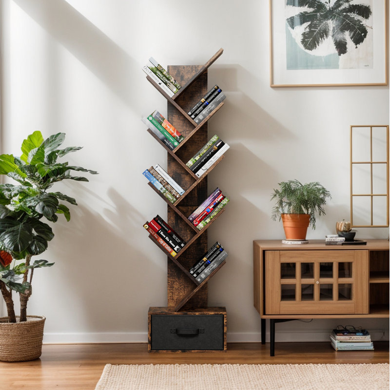 Millwood Pines 9 Tier Tree Bookshelf Storage Bookcase | Wayfair