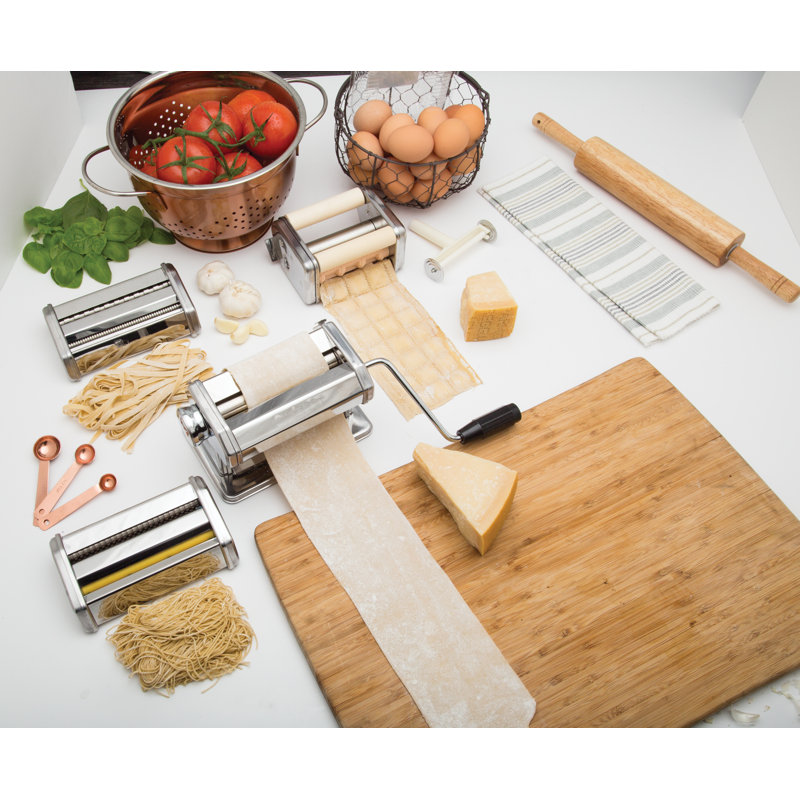 CucinaPro Pasta Fresh Series Manual Pasta Maker with 3 Attachments ...