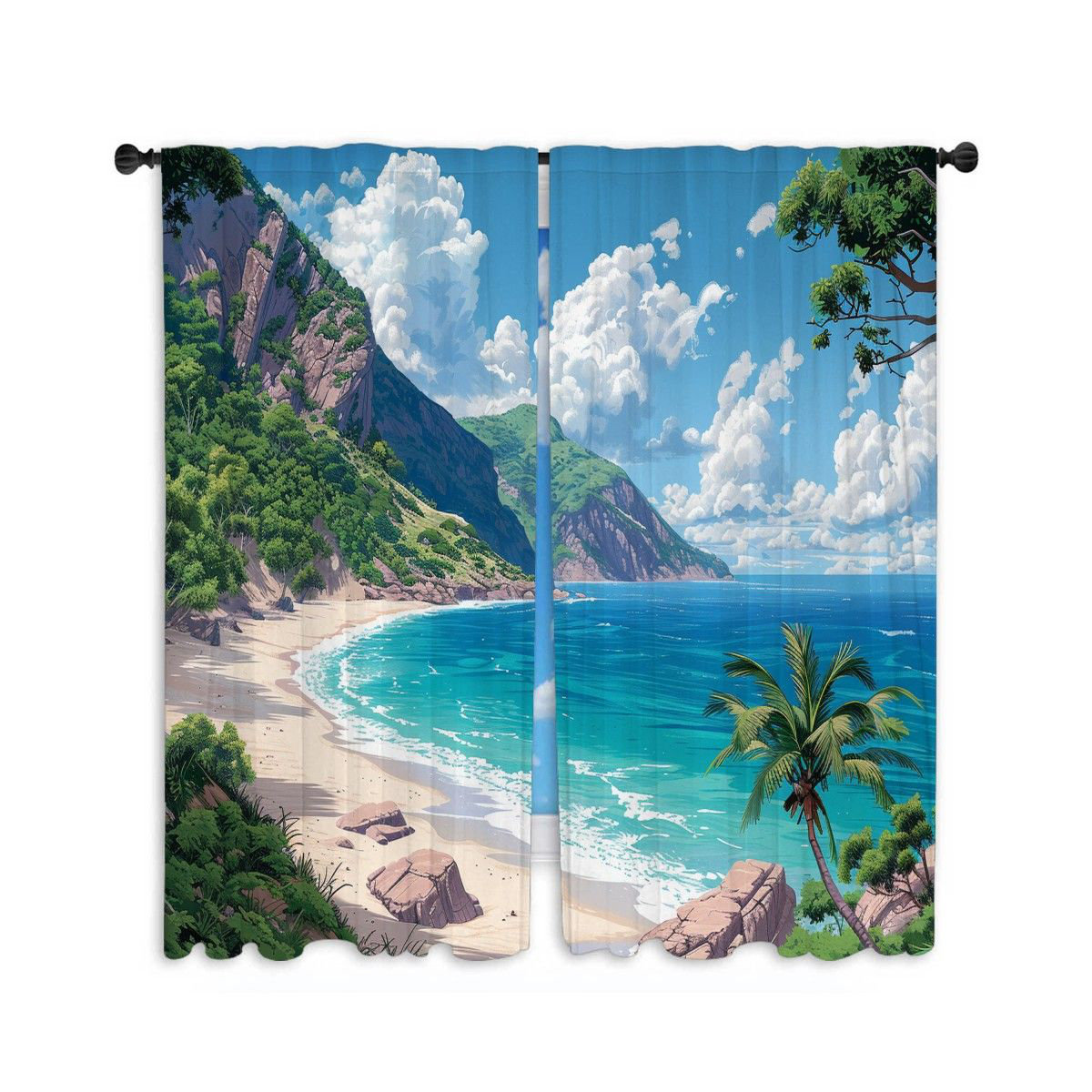 Loon Peak® Jamont Polyester Room Darkening Curtain Pair | Wayfair