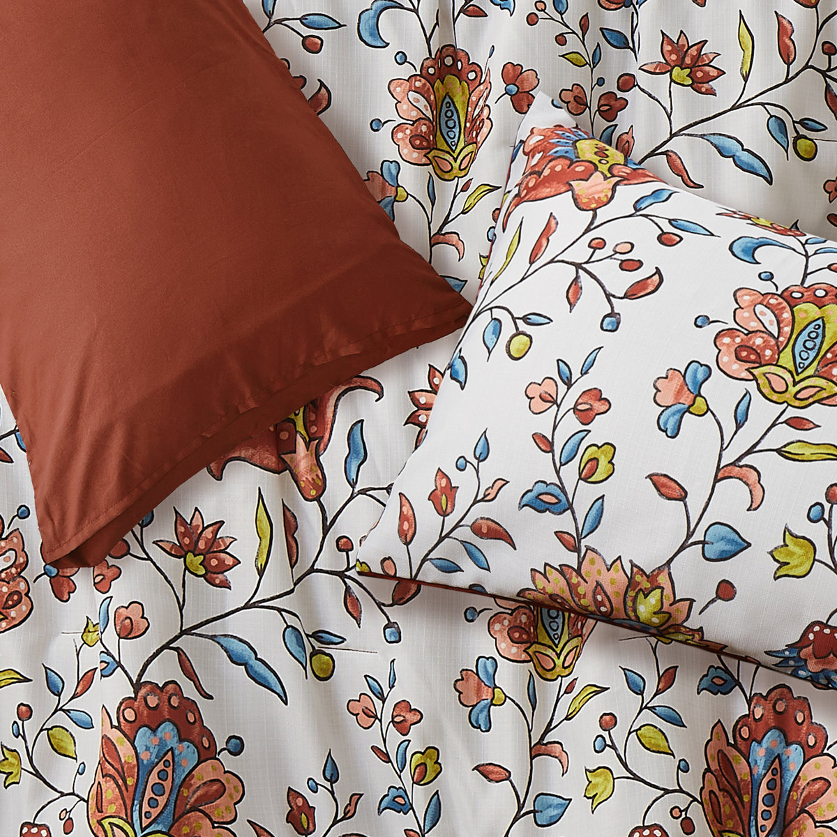 Wonderful Textile Wonderful Floral Comforter Set Linen-Like Fabric With ...