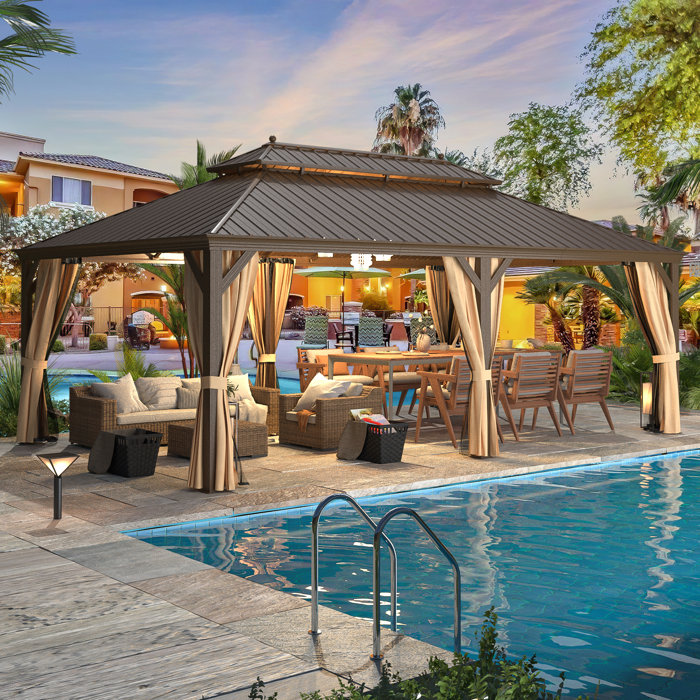 EROMMY Hardtop Gazebo, Patio Gazebo, Outdoor Extra Large Size Gazebo ...