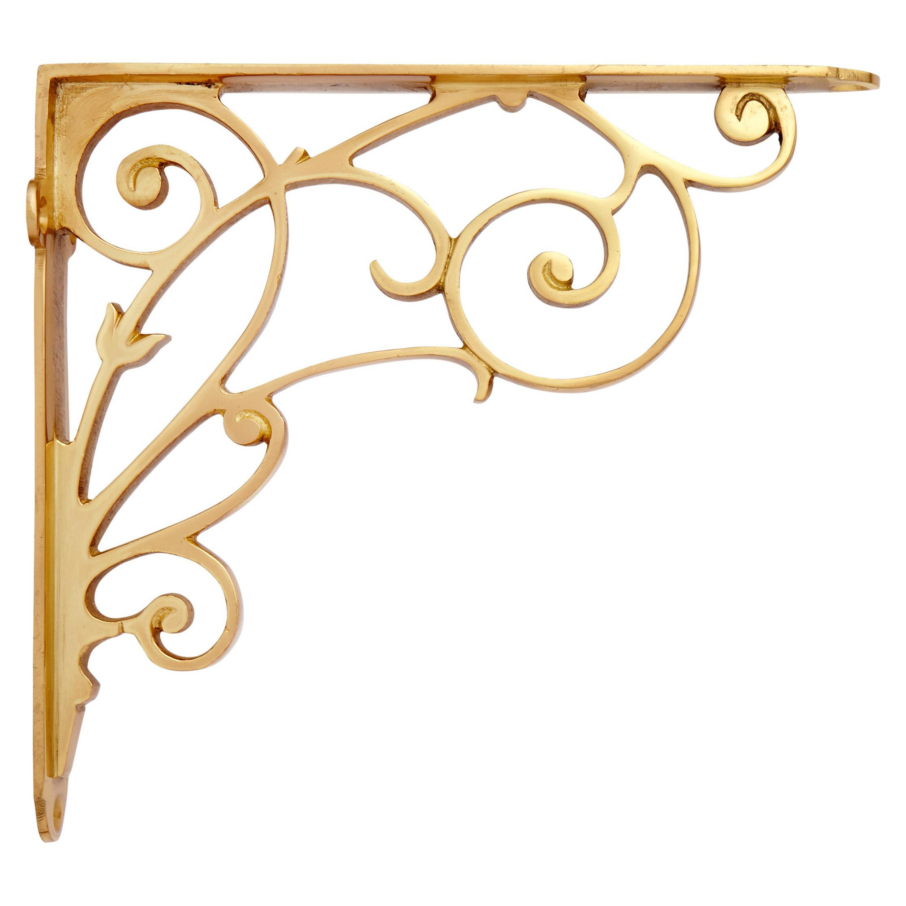 Signature Hardware Winding Scrollwork Brass Shelf Bracket | Wayfair