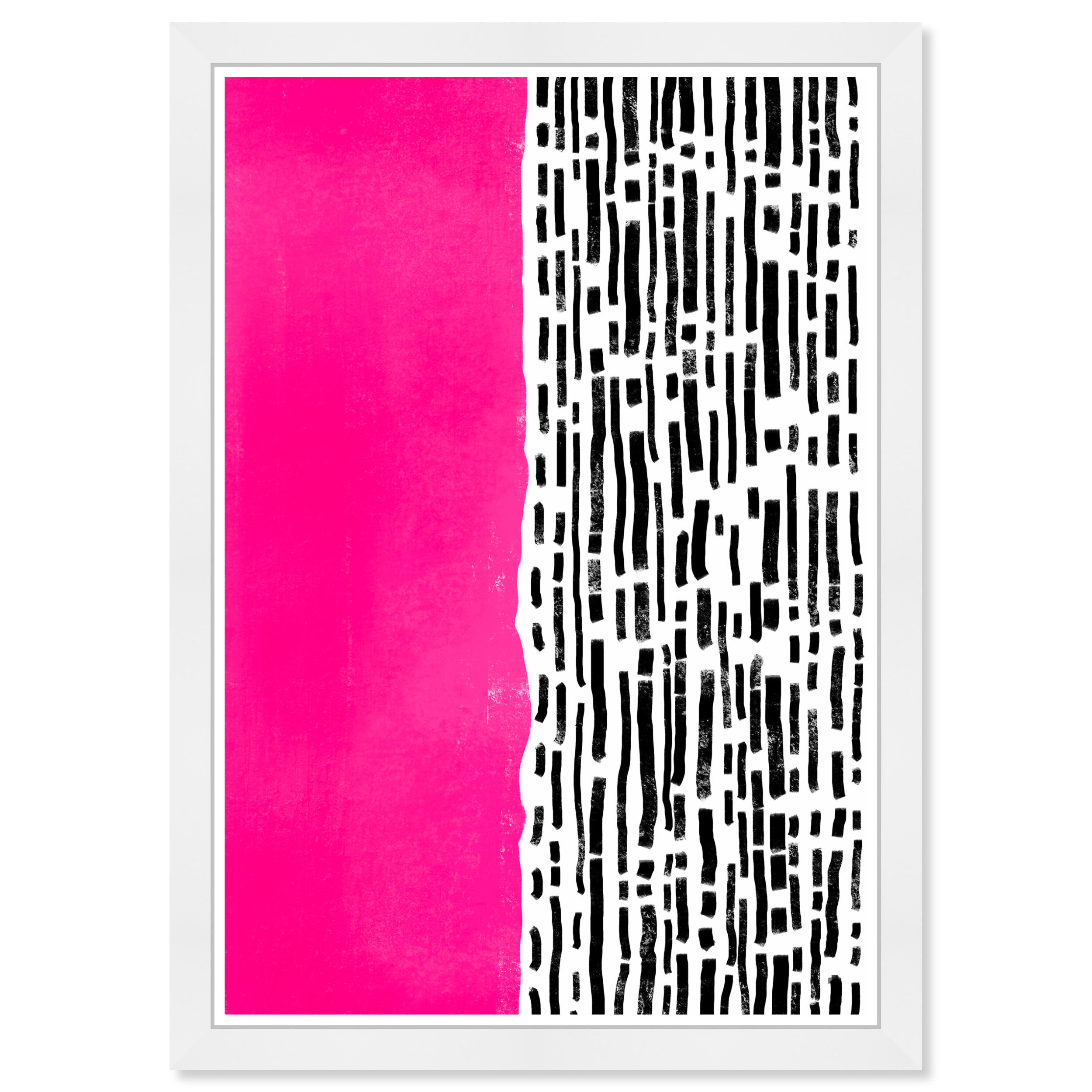 Ivy Bronx Abstract Magenta Lines Modern Pink Paper Wall Art Print | Wayfair