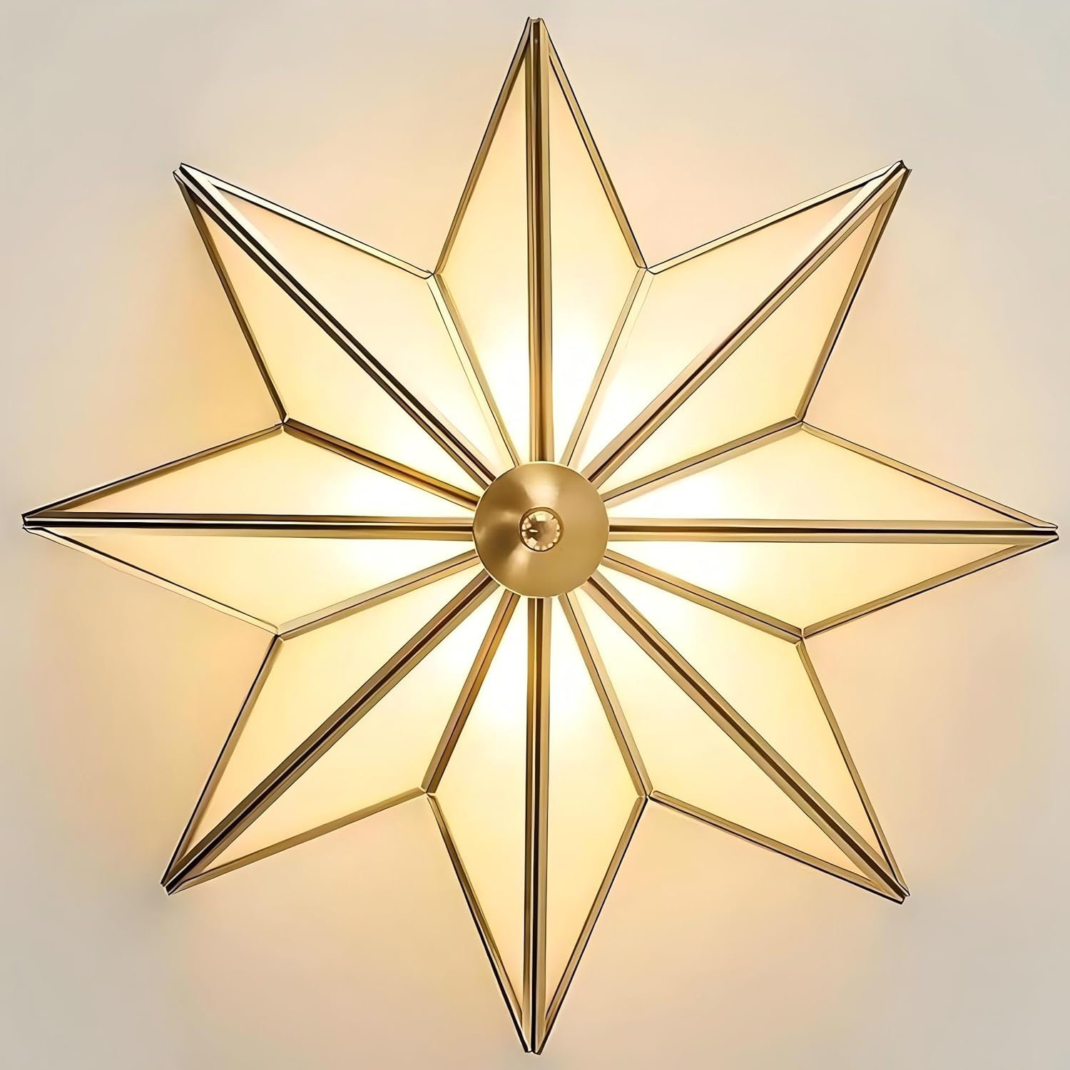 Bloomsbury Market Flush Mount Star Ceiling Light With Glass Lampshade ...