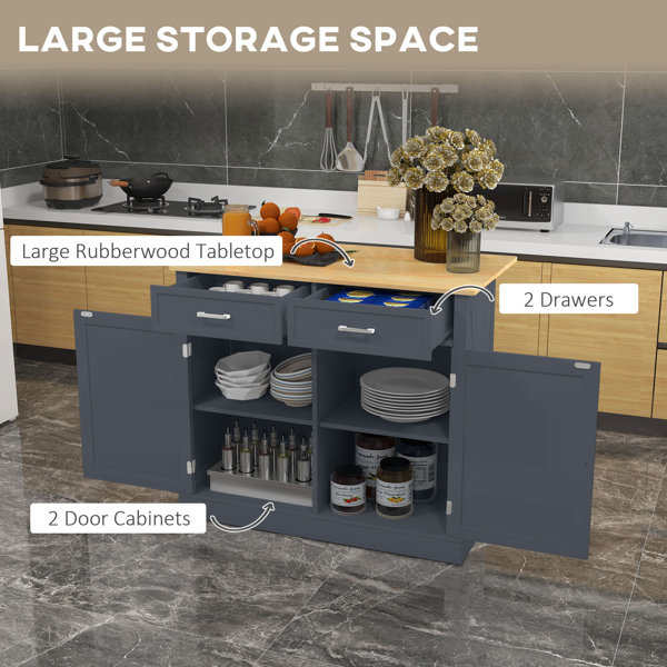 Gracie Oaks Waynisha Solid Wood Top Kitchen Island & Reviews | Wayfair