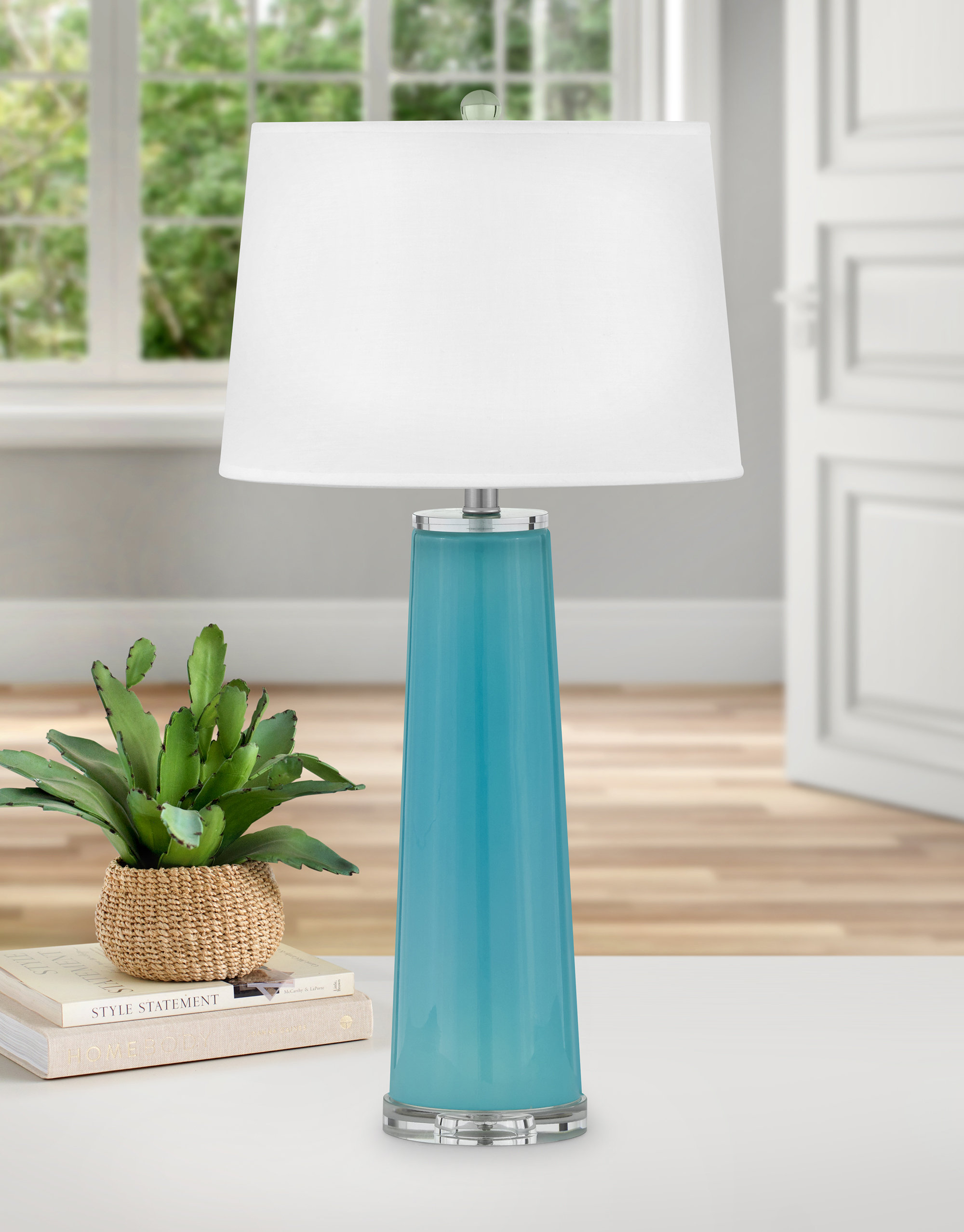 Medallion Lighting Glass USB Table Lamp | Wayfair