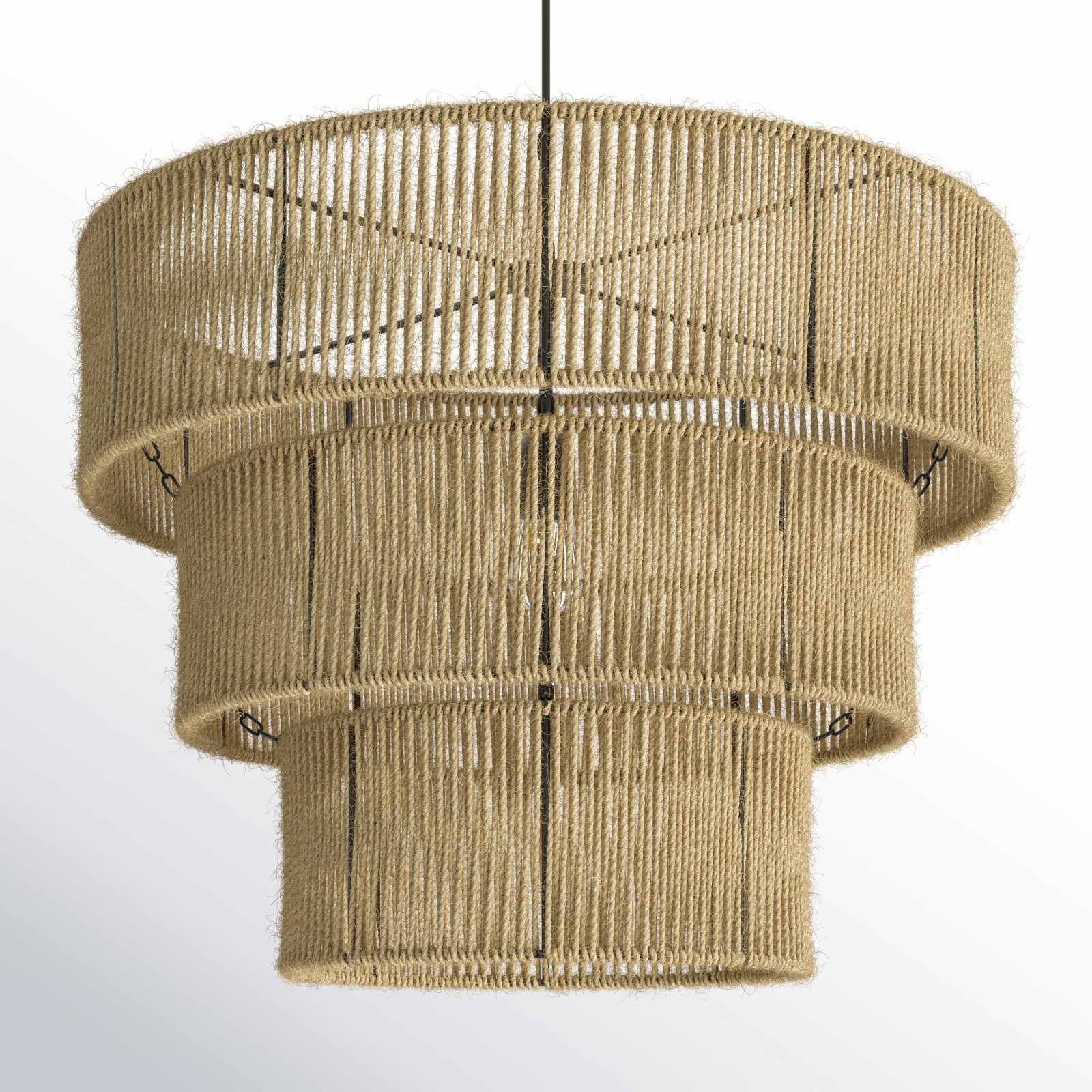 Joss & Main 19.75"W Liliane 1-Light Unique Tiered Tan Jute Pendant ...