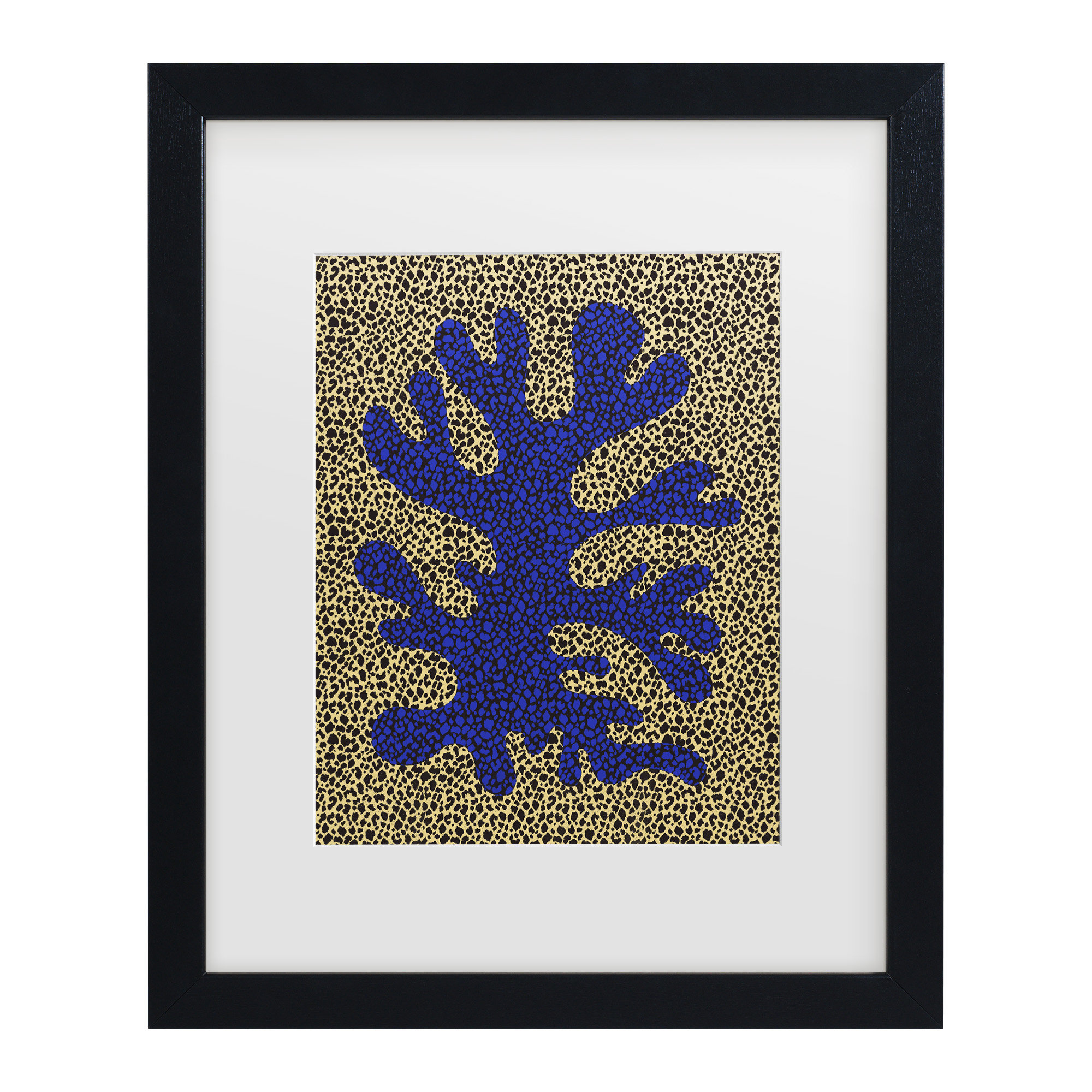 Highland Dunes Little Dean Blue And Yellow Coral Study Matted Framed ...