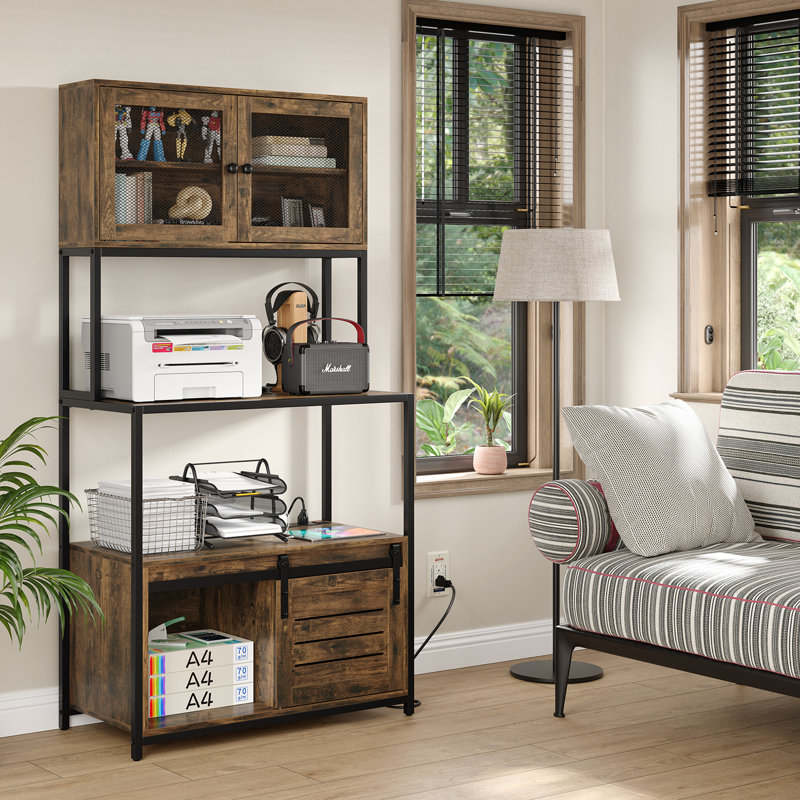 Ebern Designs Nyyear 63'' Tall Kitchen Pantry with Outlet,Kitchen Hutch ...