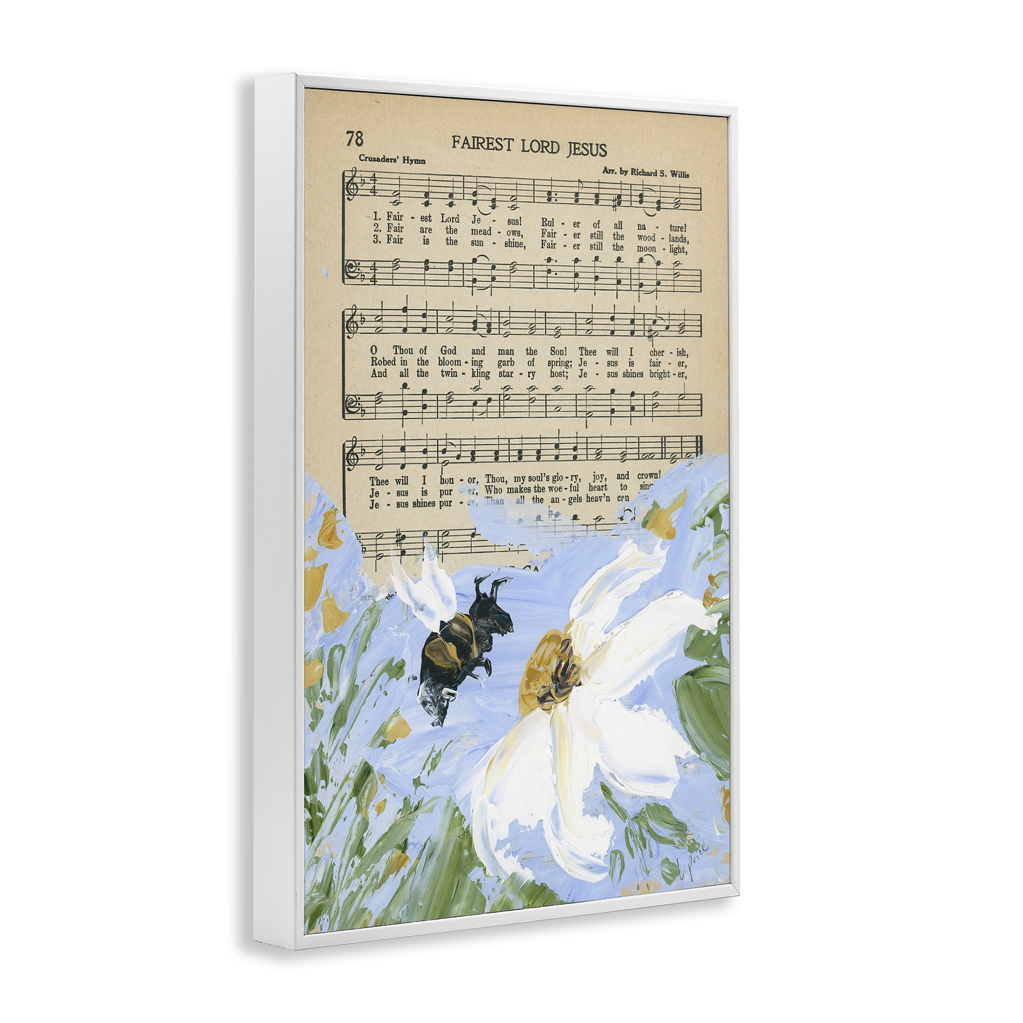Stupell Industries Floral Music Hymn Framed Giclee Art by Lucille Price ...