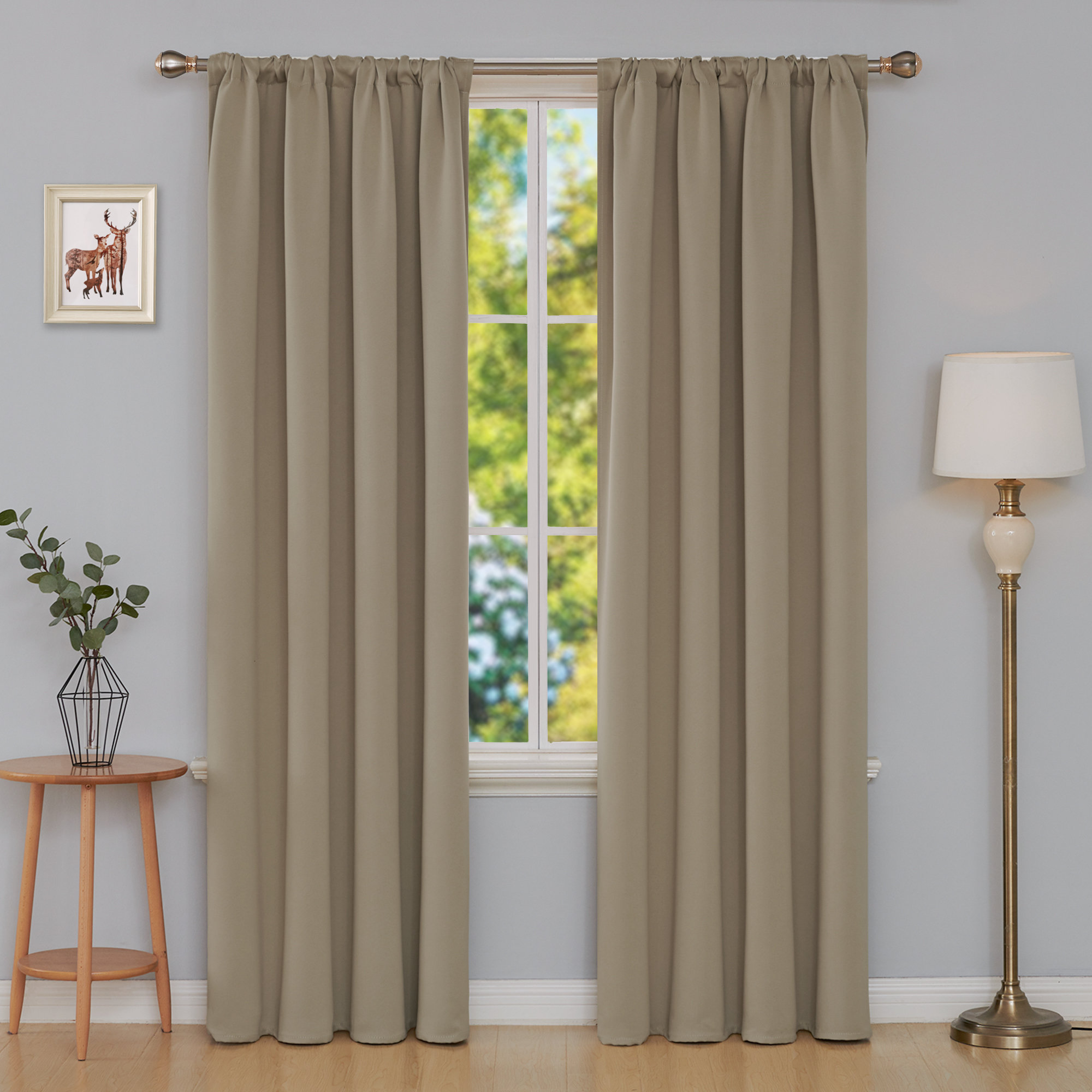 Latitude Run® Maksymilan Room Darkening Curtains Back Tab And Rod ...