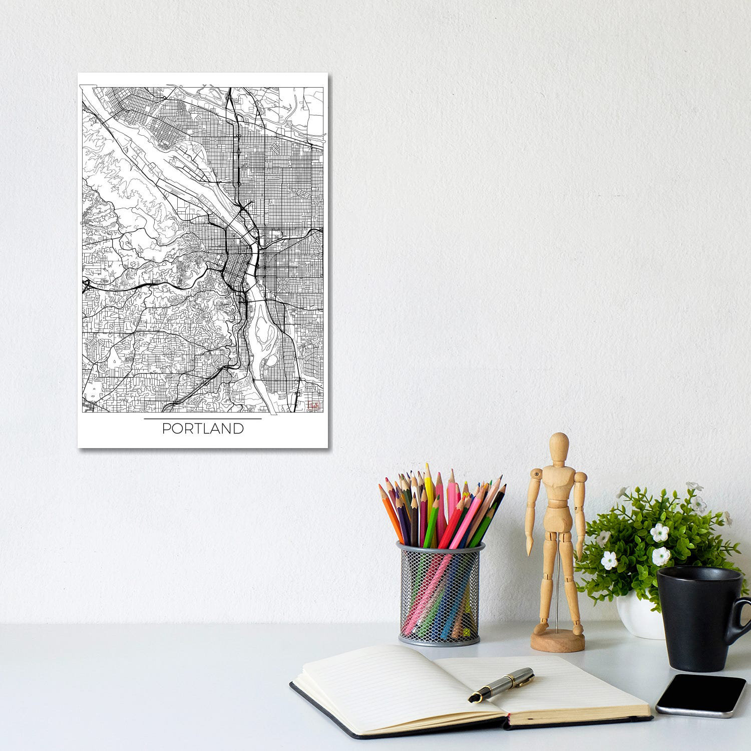 Borough Wharf Portland Minimal Urban Blueprint Map by Hubert Roguski ...
