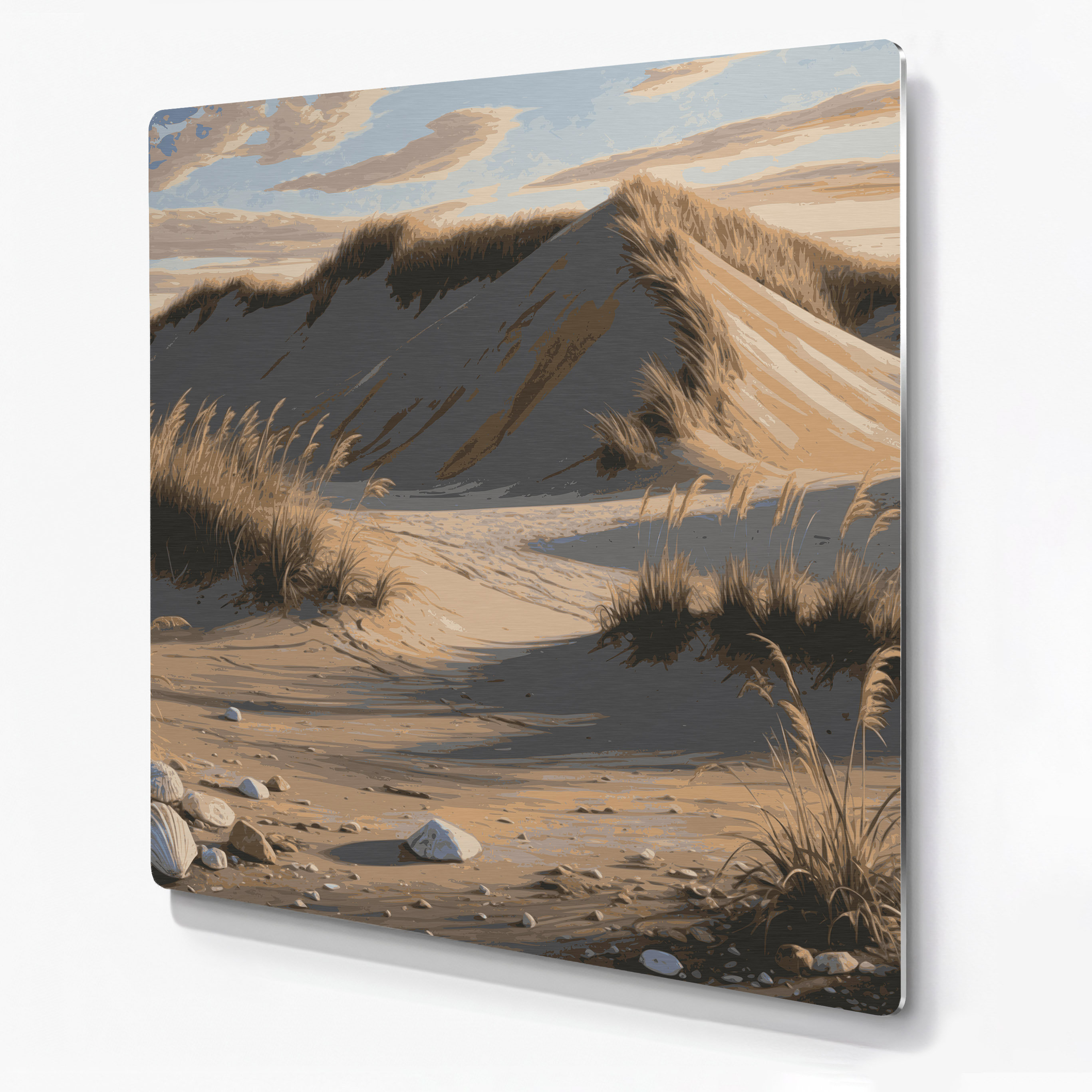 Rosecliff Heights Coastal Sandy Neutrals Black Metal Wall Art | Wayfair