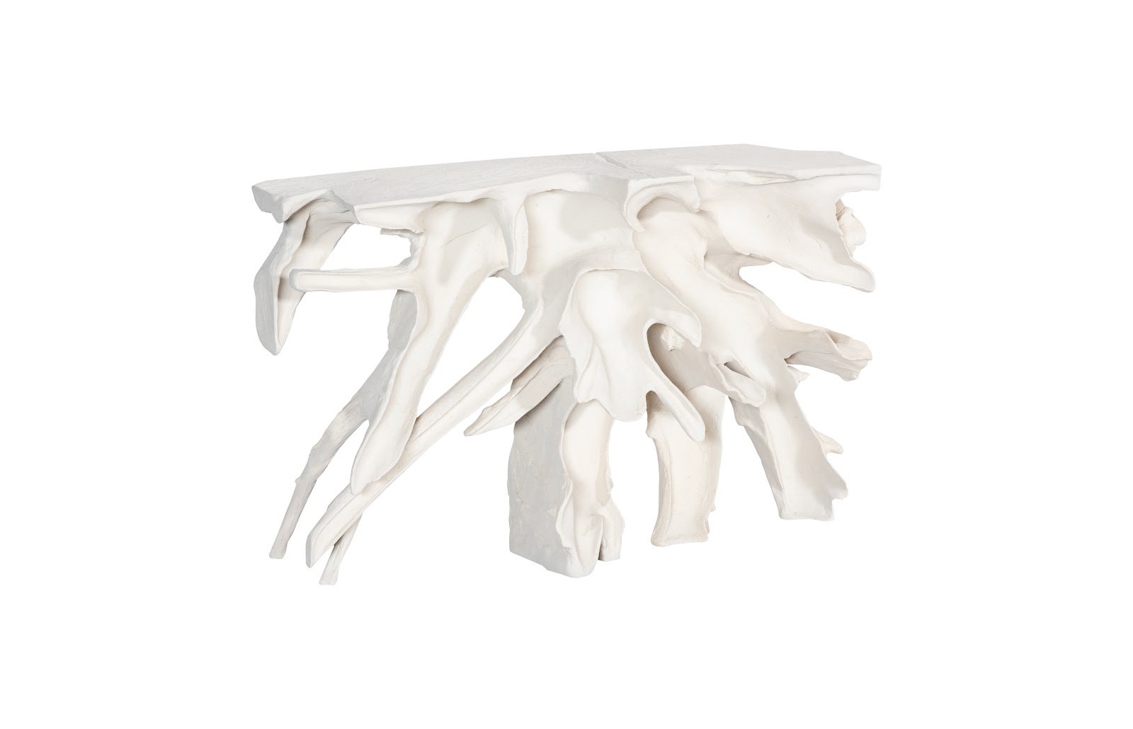 Phillips Collection Cast Teak Root Sculpture, Resin, White Stone | Wayfair
