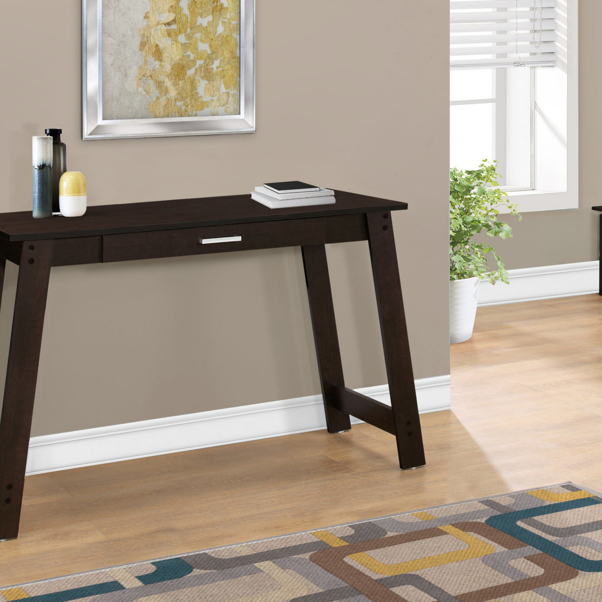 Latitude Run® Computer Desk, Home Office, Laptop, Storage Drawers, Work ...