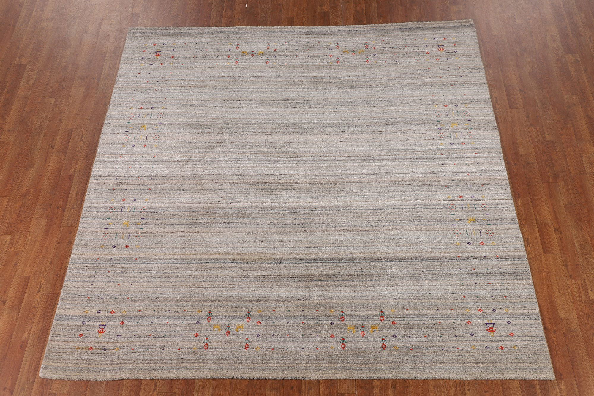Isabelline Earth Tone Gabbeh Square Area Rug 8x8 | Wayfair