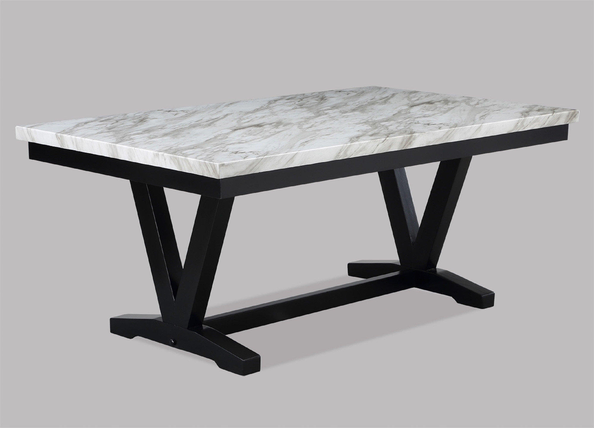 Lark Manor™ Helidon Modern Faux Marble & Black Dining Room Rectangular ...
