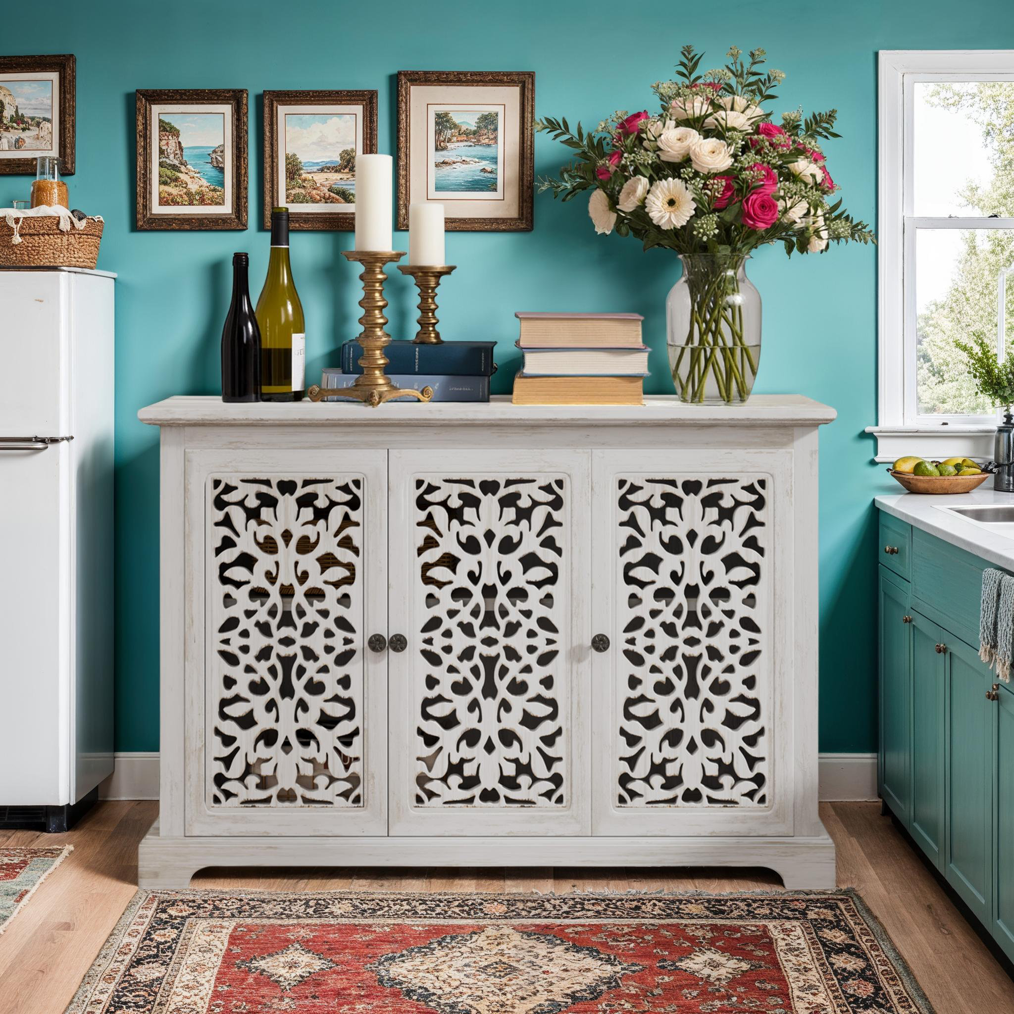 Ophelia & Co. Rustic Handmade Buffet Cabinet with Spacious Storage ...