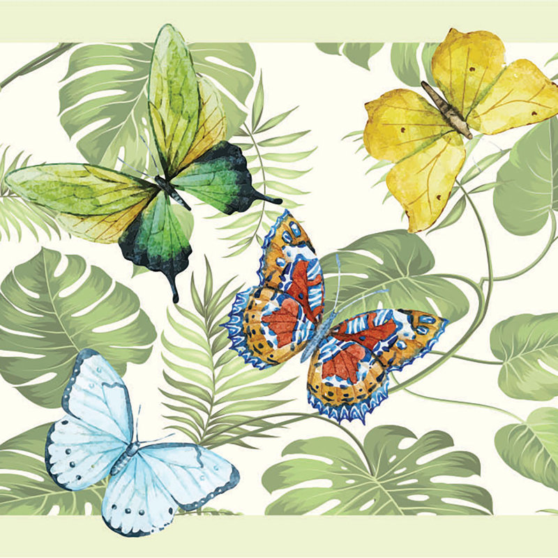 Bayou Breeze Gerodi Butterflies and Tropical Plants Peel & Stick ...