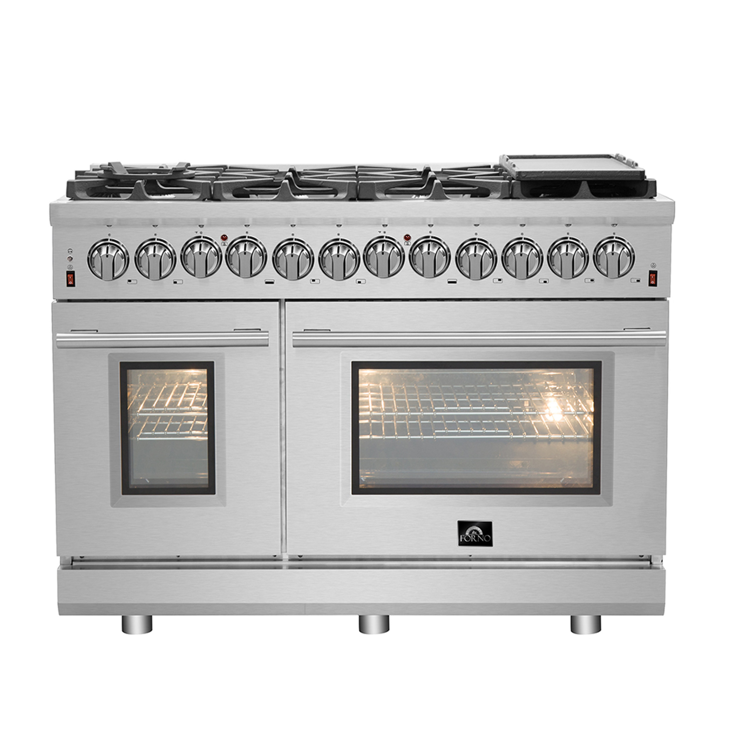 Forno Massimo 48-inch Dual Fuel Range, 8 Burners, 6.58 cu.ft. Double ...
