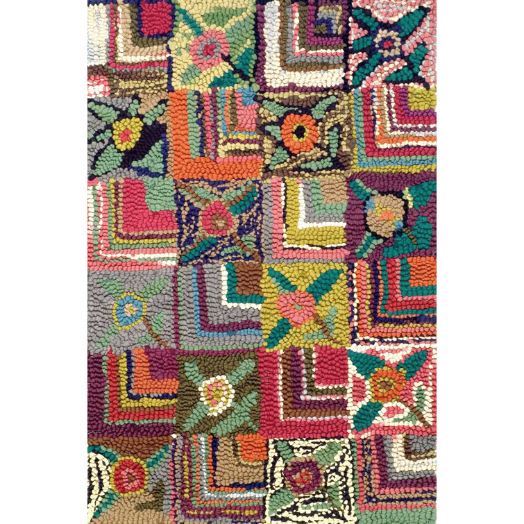 Dash and Albert Rugs Gypsy Rose Floral Handmade Looped/Hooked Green ...